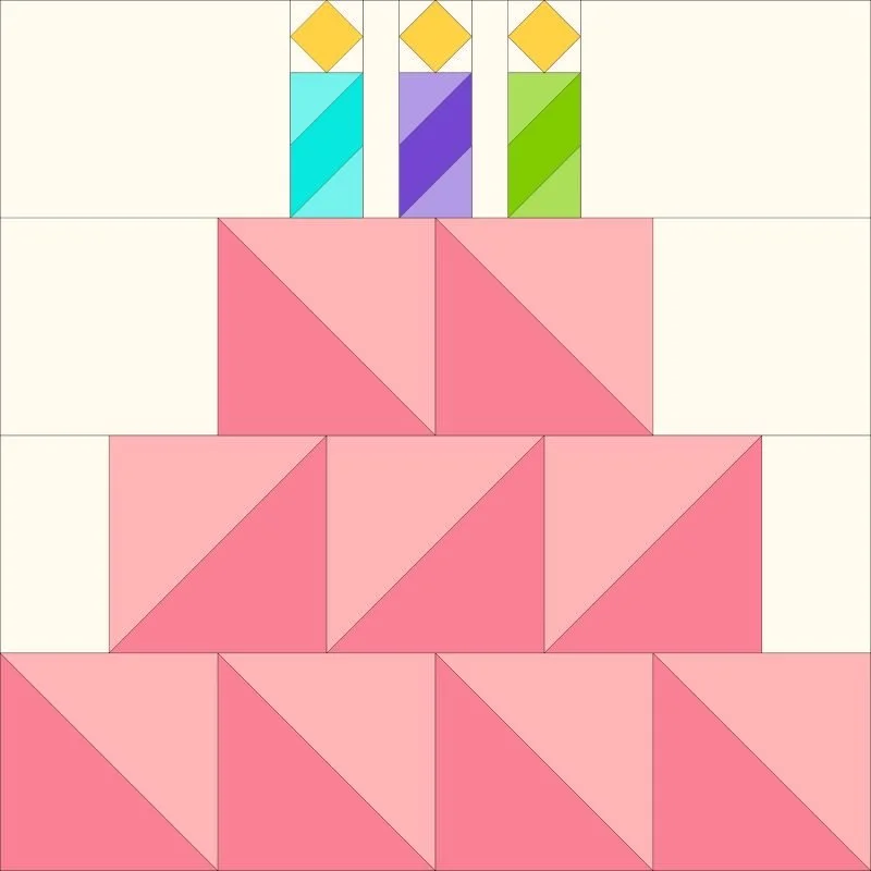 Birthday Layer Cake Quilt Block Printable Tutorial — Crafty Staci