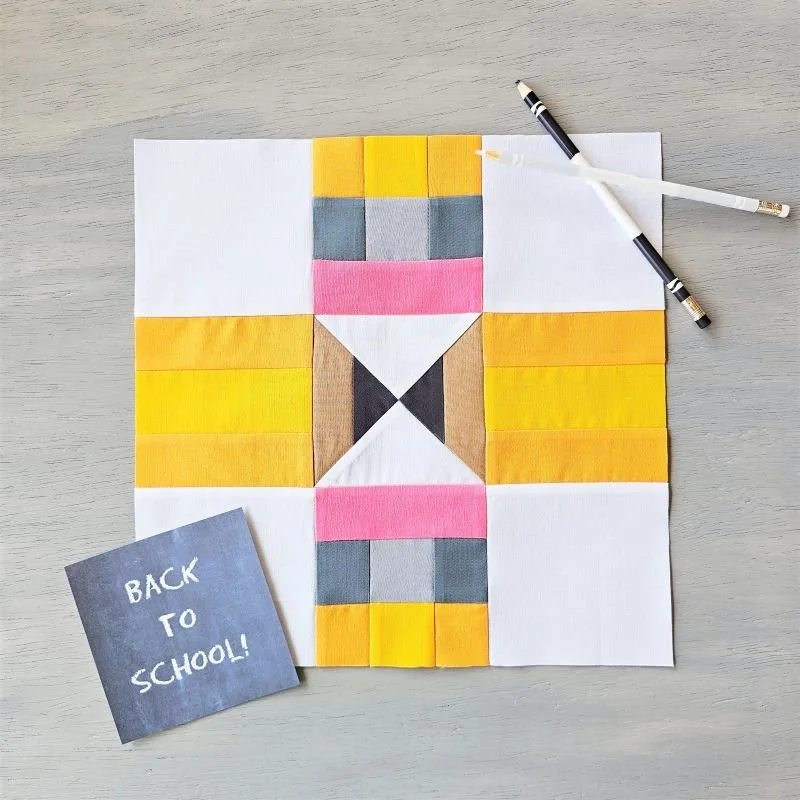 School Pencils Quilt Block PDF Sewing Pattern — Crafty Staci