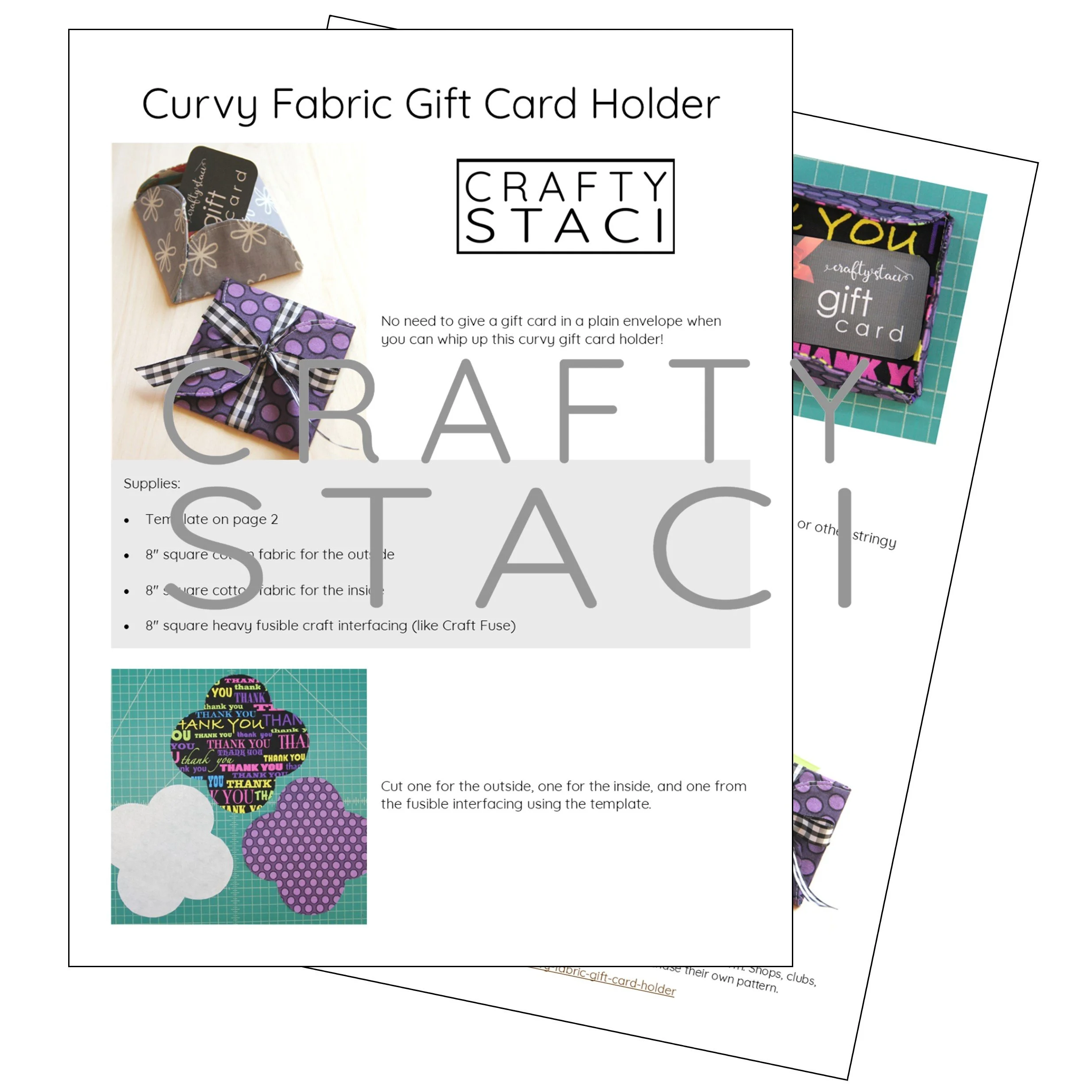 Curvy Gift Card Holder Printable Tutorial — Crafty Staci