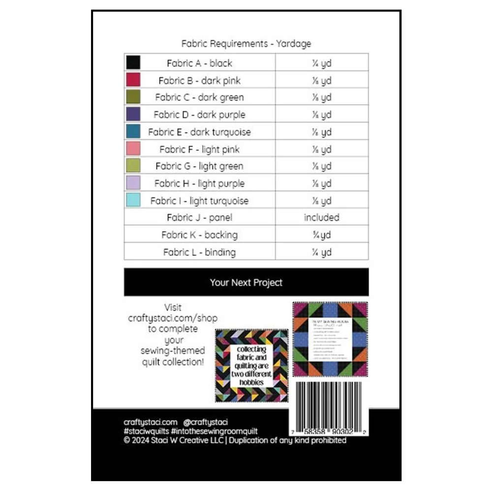 Into the Sewing Room Quilt Pattern and Fabric Panel — Crafty Staci