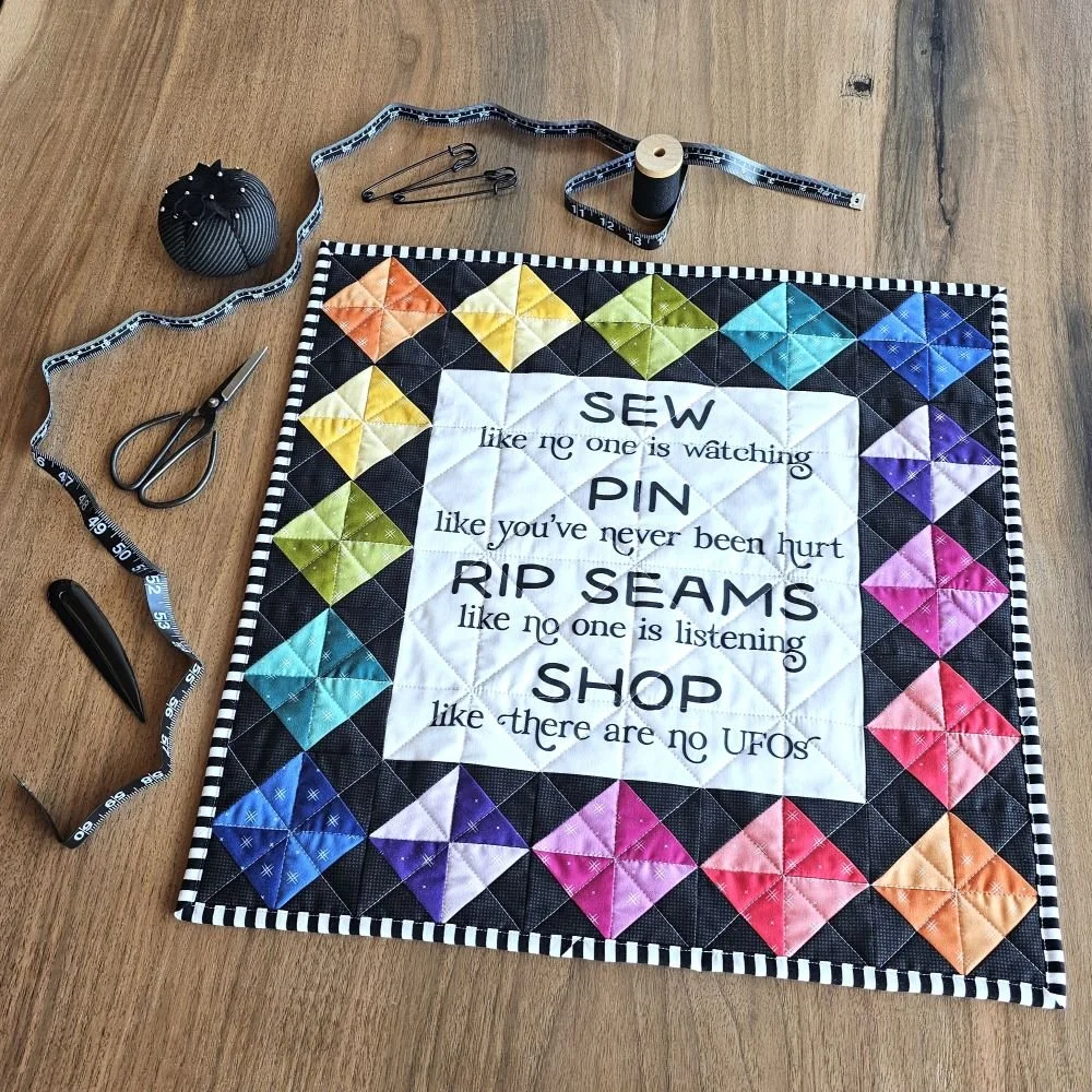 Sew, Pin, Rip, Shop Quilt Pattern and Panel — Crafty Staci