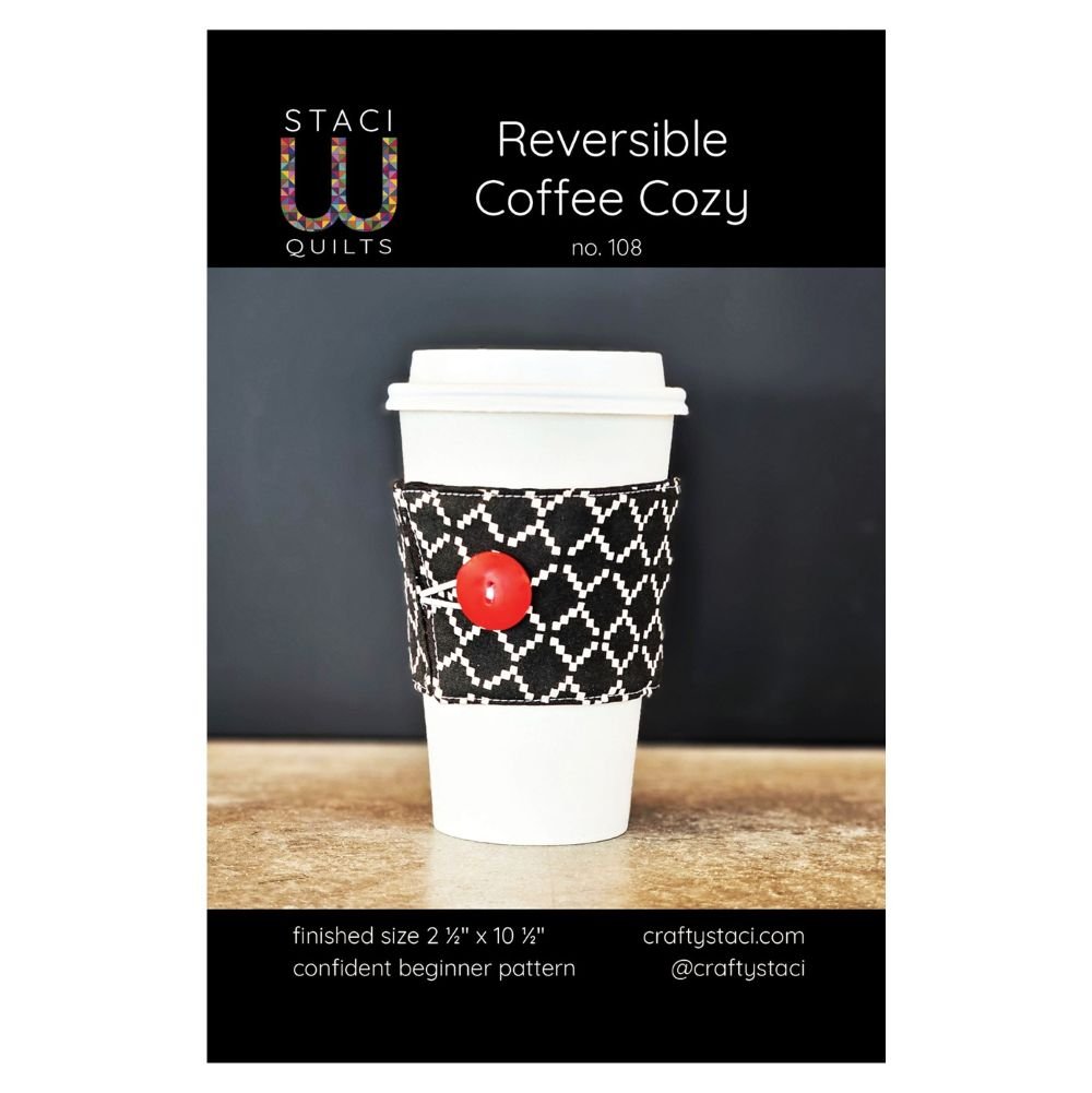 Reversible Coffee Cozy Sewing Pattern PDF — Crafty Staci