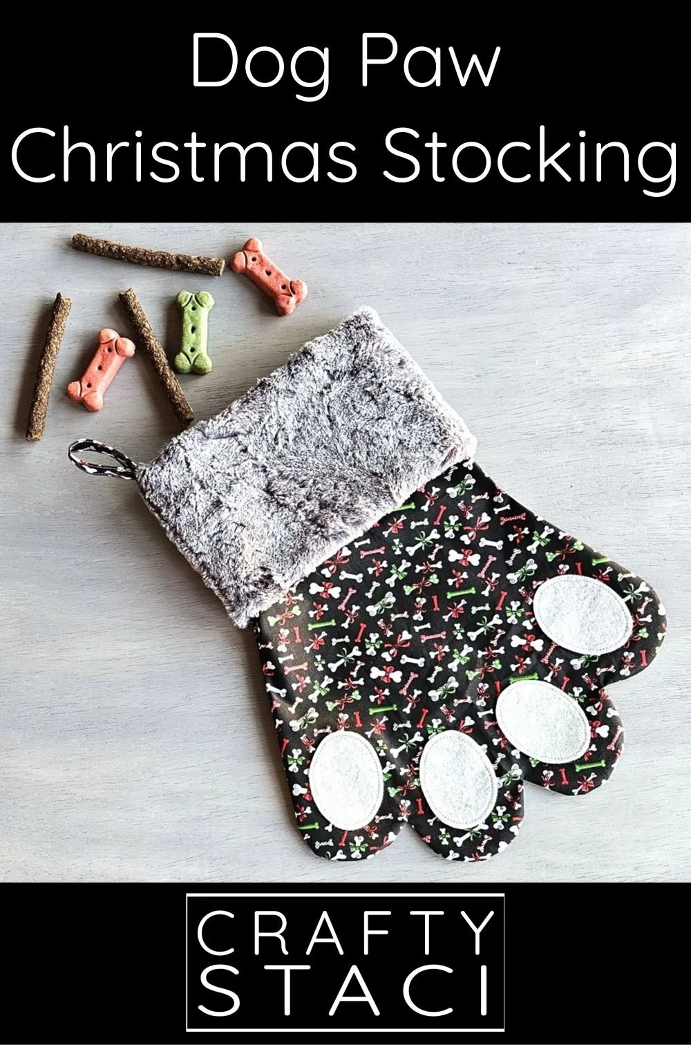 Dog Paw Christmas Stocking — Crafty Staci