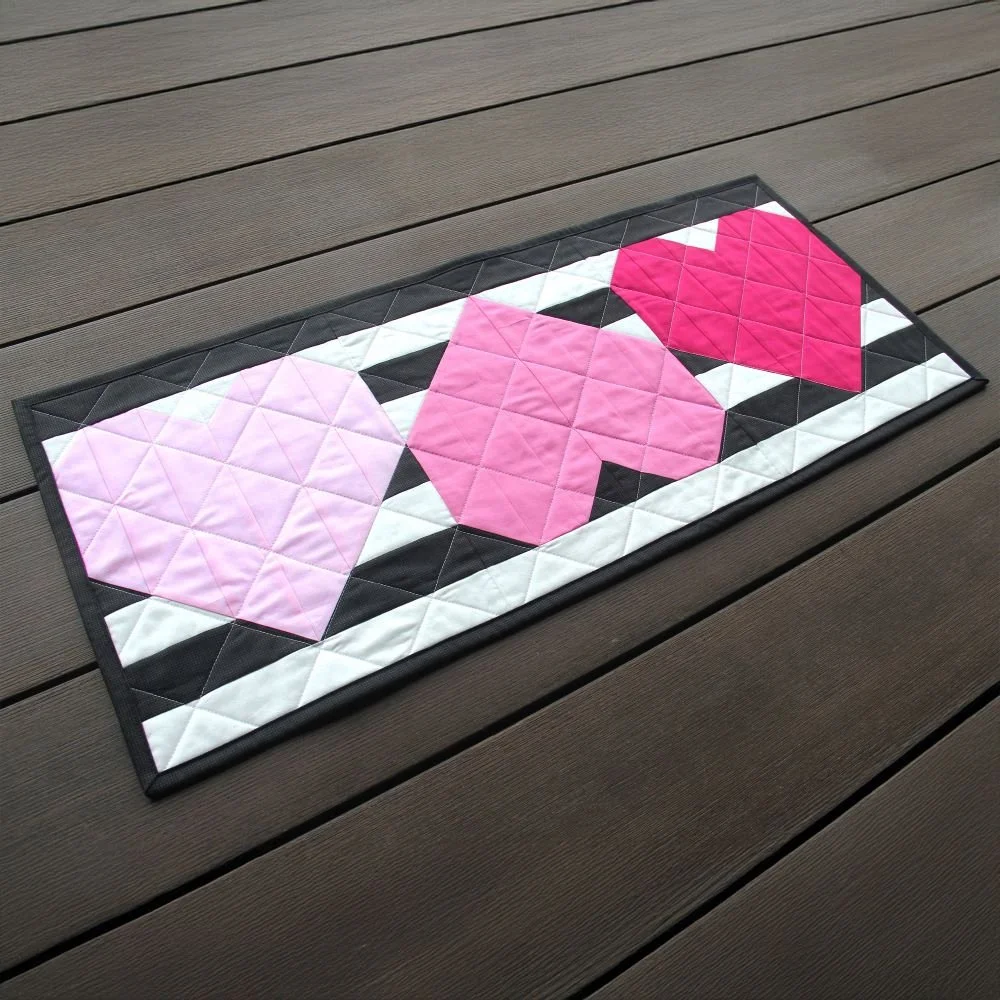 Three Hearts Table Runner Printable Tutorial — Crafty Staci