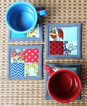 Four Patch Drink Coasters with Faux Binding — Crafty Staci