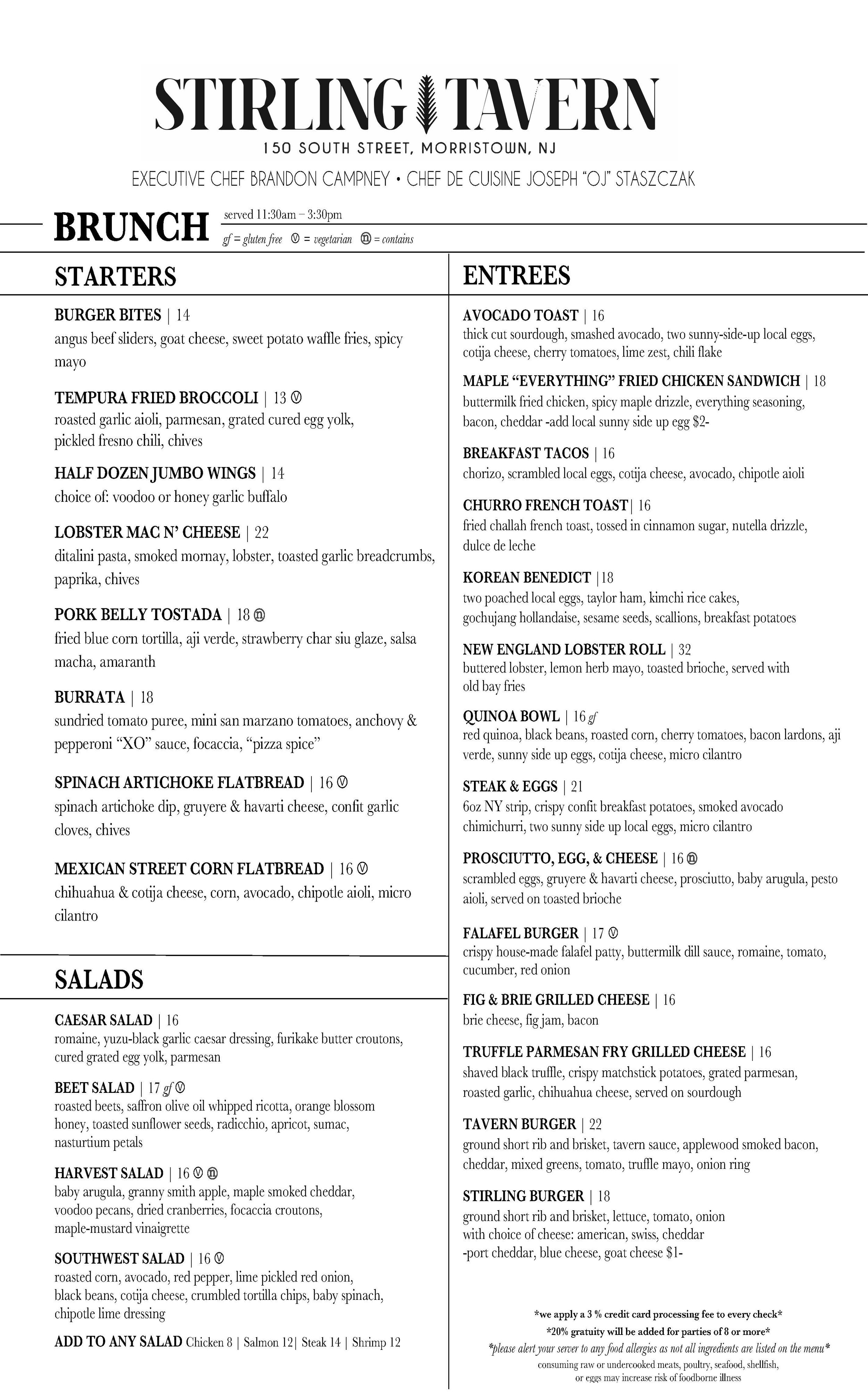 Brunch — Stirling Tavern