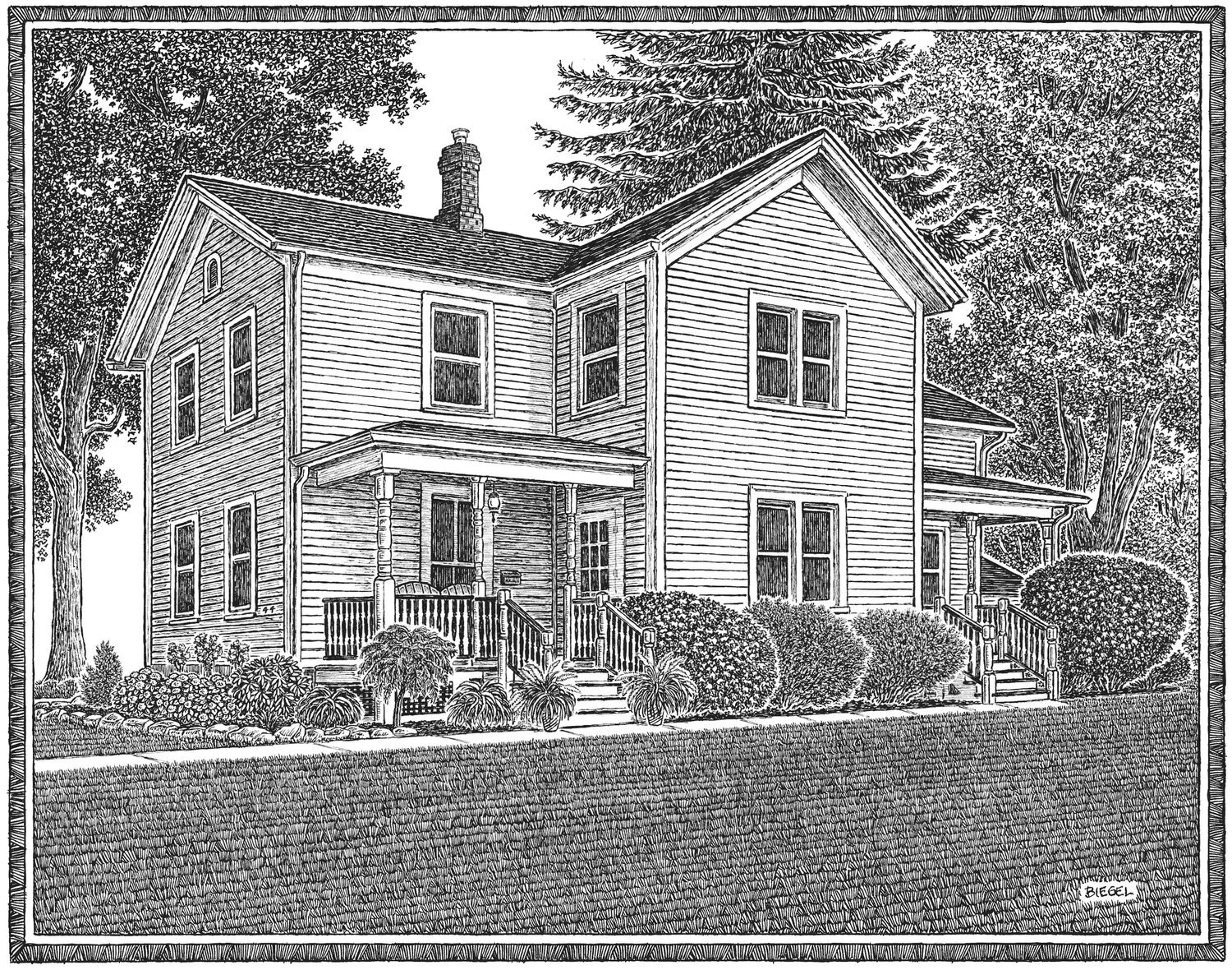 Hand Drawn Homes in The Nutmeg State | Houseportraitart.com - House ...