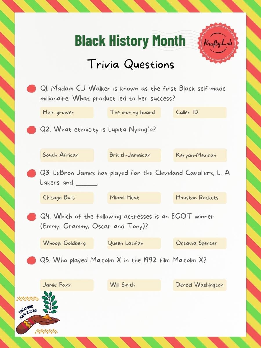 40 Black History Month Trivia Questions For Work 40 Black History Month Trivia Questions For Work