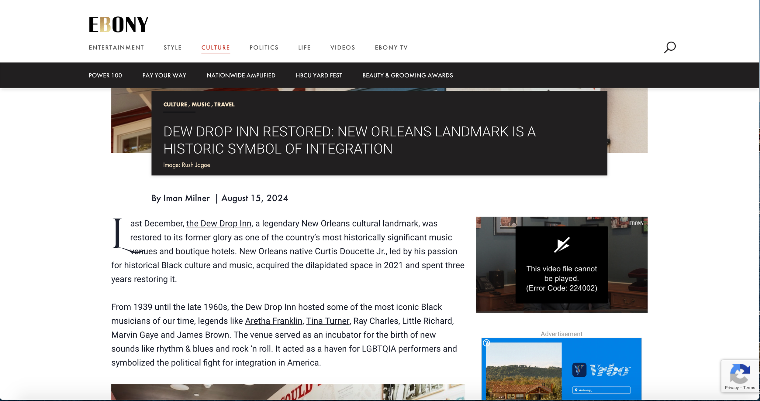 EBONY: Dew Drop Inn Restored- New Orleans Landmark Is A Historic Symbol ...