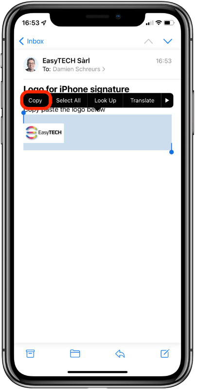 FAQ: Why is my logo not showing up in my iPhone email signature? — EasyTECH