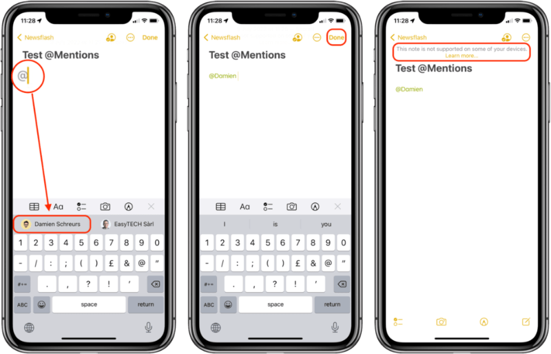 How to mention someone in a shared note on your iPhone — EasyTECH
