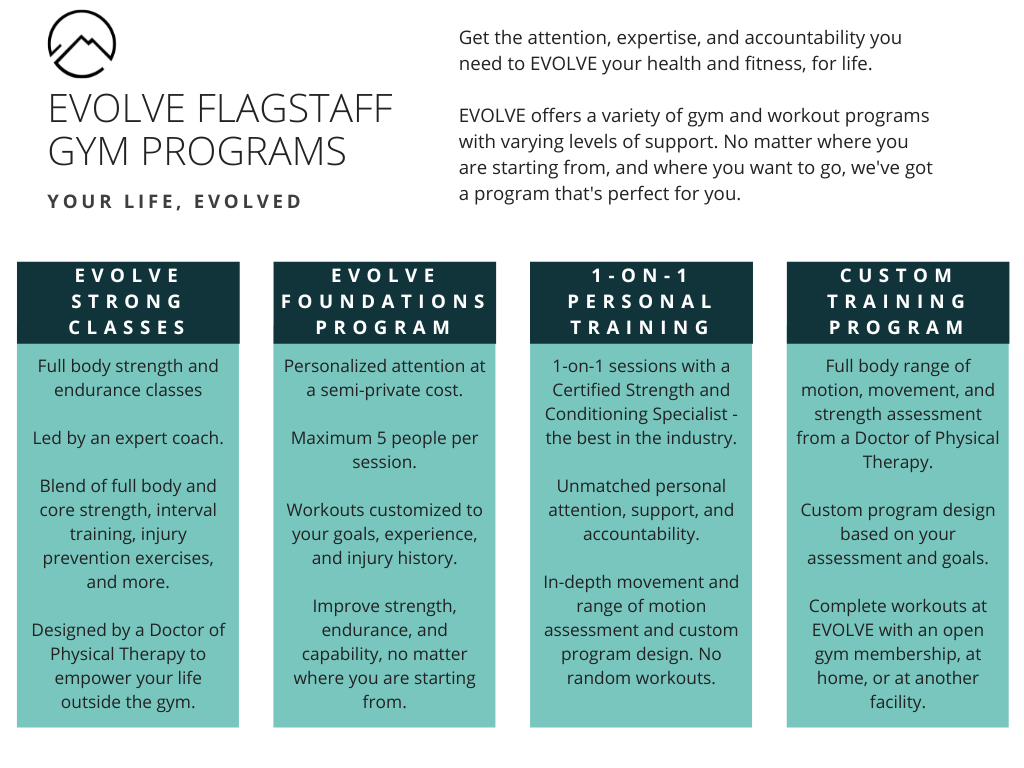 Comparison of Gym Programs — EVOLVE Flagstaff