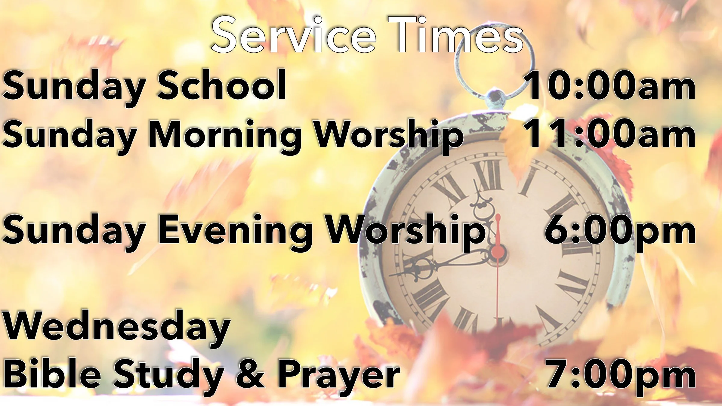 Schedule of Services — Victory Baptist Church
