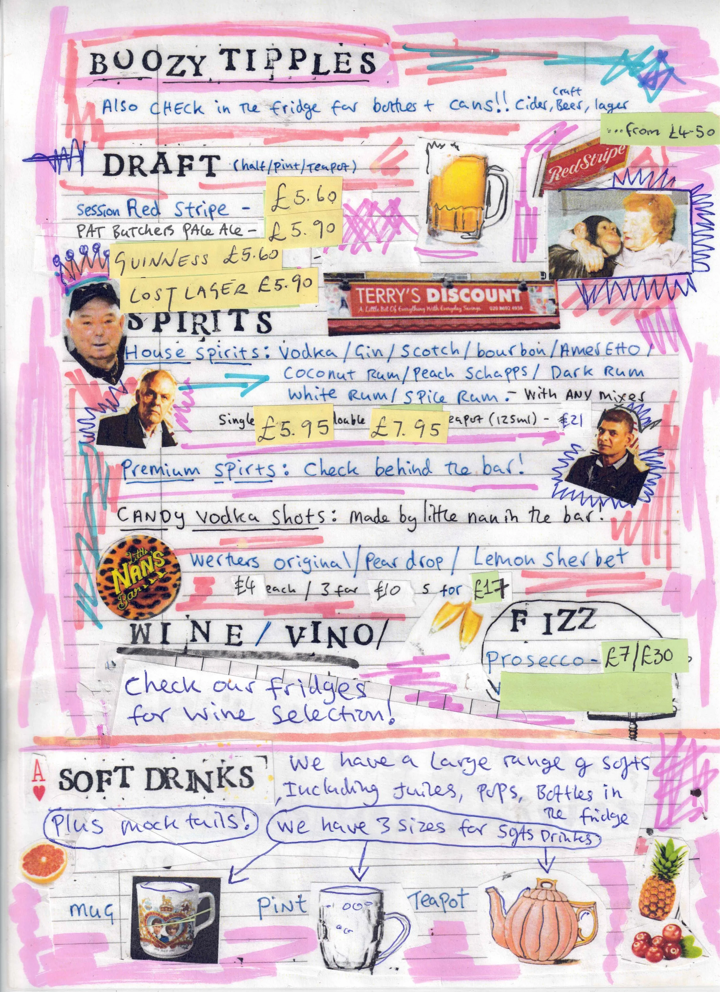 Menus — Little Nan's Bar