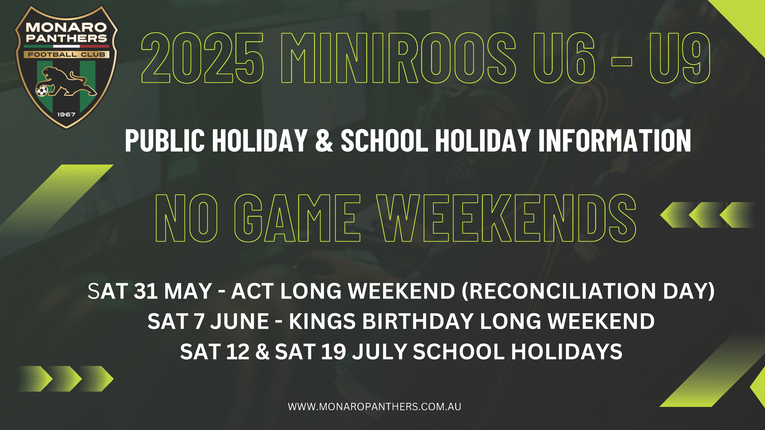 MPFC - 2025 U6-U9 Miniroos No Game Weekends Information
