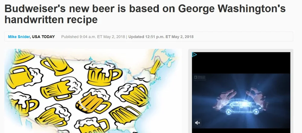 Budweiser's New Beer Has Nothing To Do With George Washington — Beervana