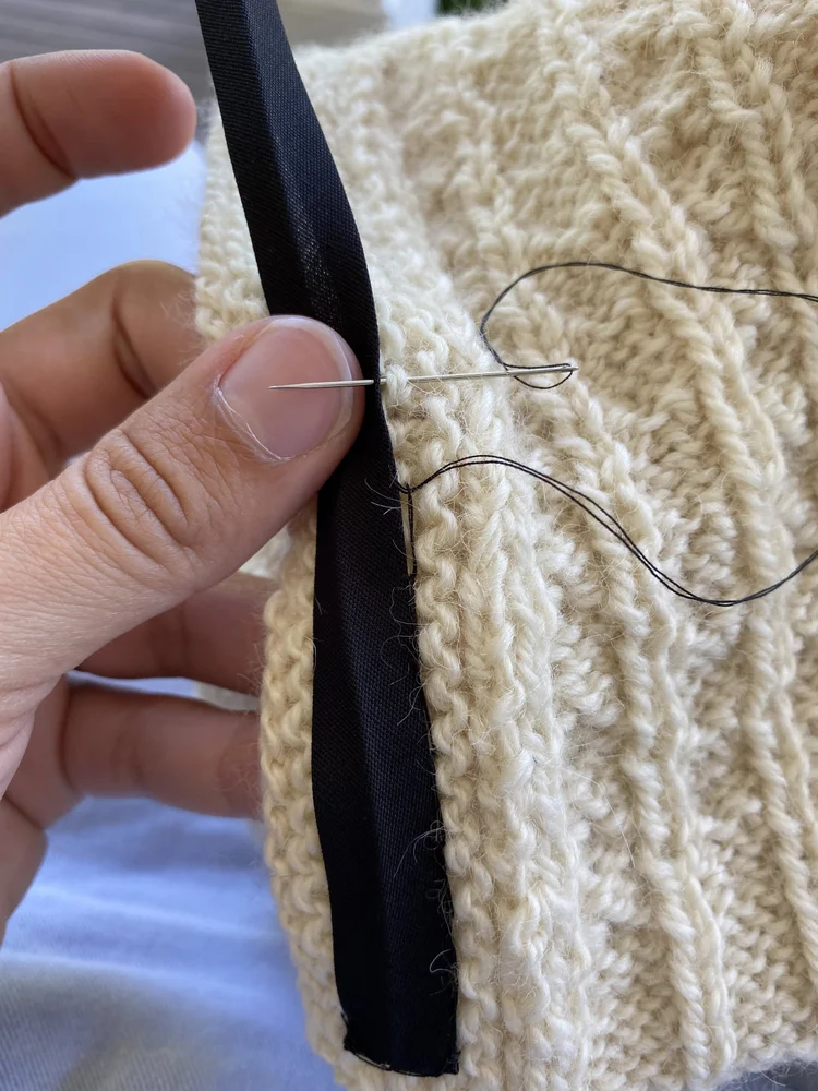 Reinforcing a Knit Button Band on a Cardigan — Kathryn Folkerth Designs