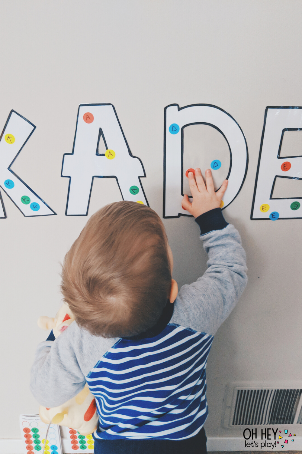 Fine Motor Letter Match - Name Practice for Toddlers — Oh Hey Let's Play