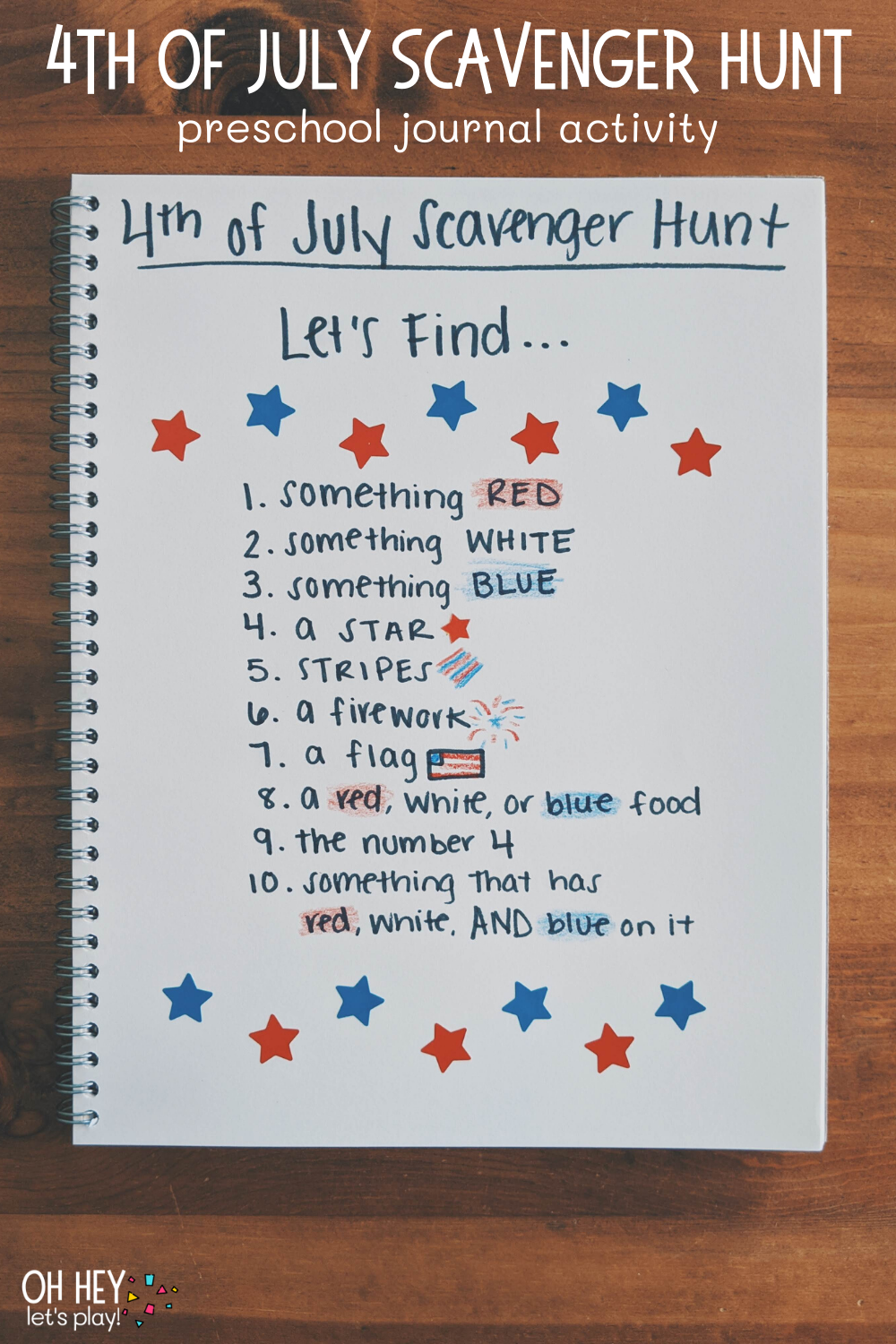 4th of July Journal Activities for Preschoolers — Oh Hey Let's Play