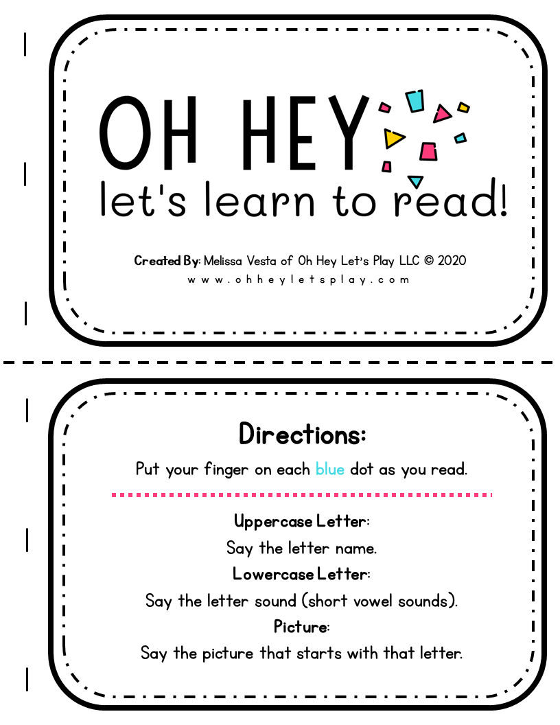 "Oh Hey Let's Learn to Read!" Mini Book - Digital Download — Oh Hey Let ...