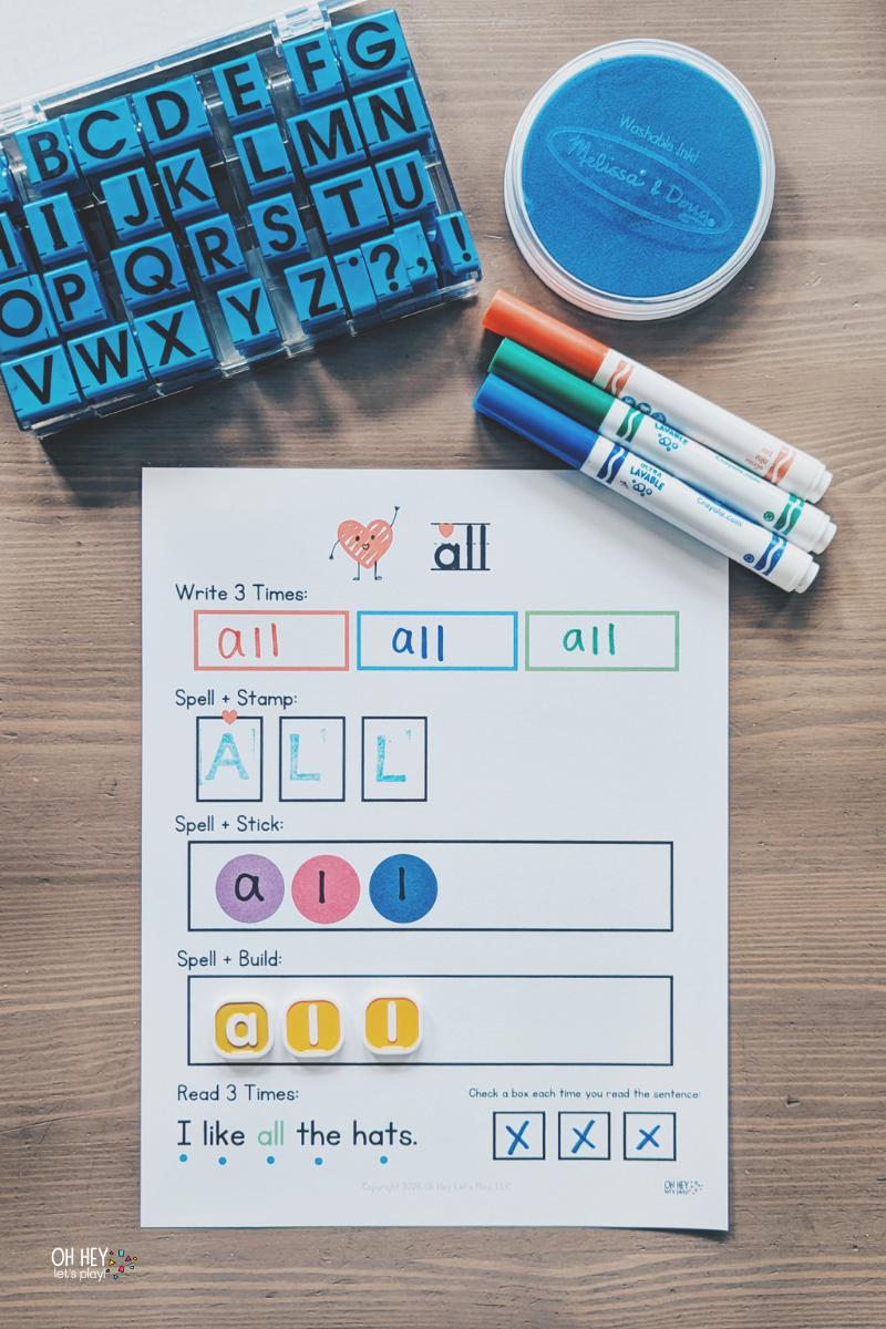 Oh Hey Let's Play with Heart Words — Oh Hey Let's Play