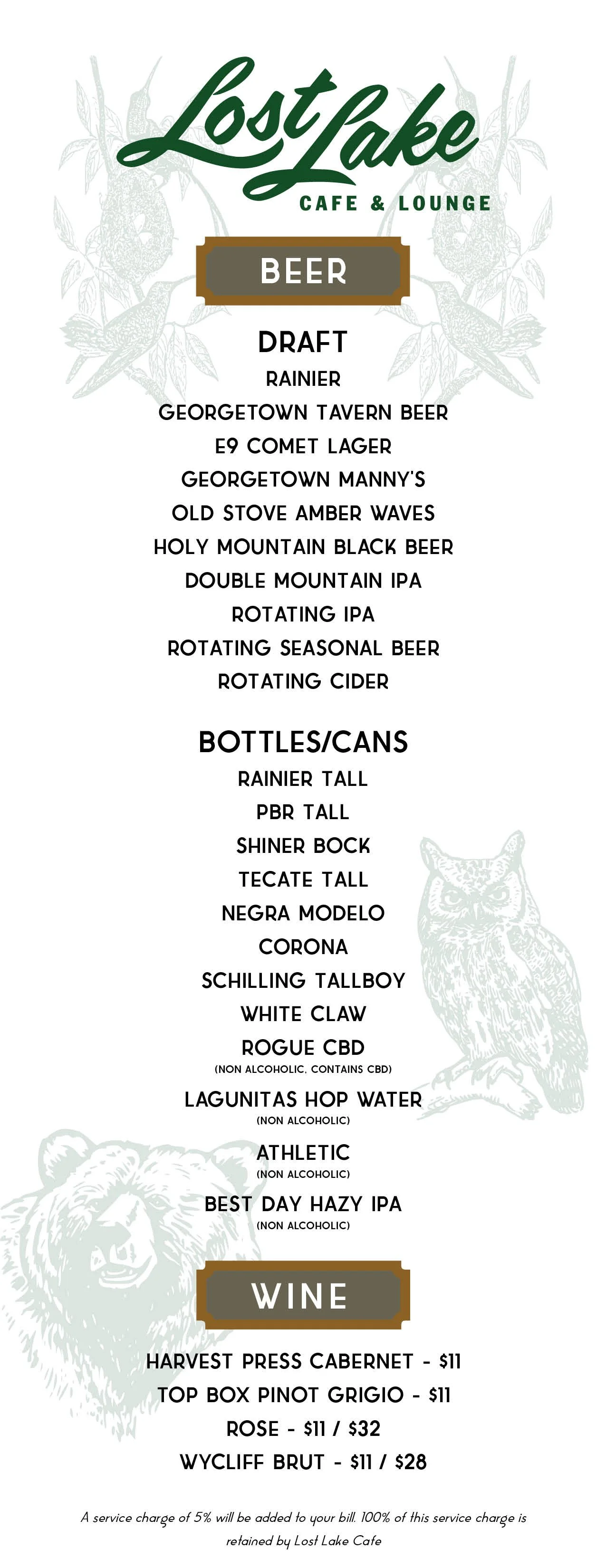 Drinks — Lost Lake Cafe