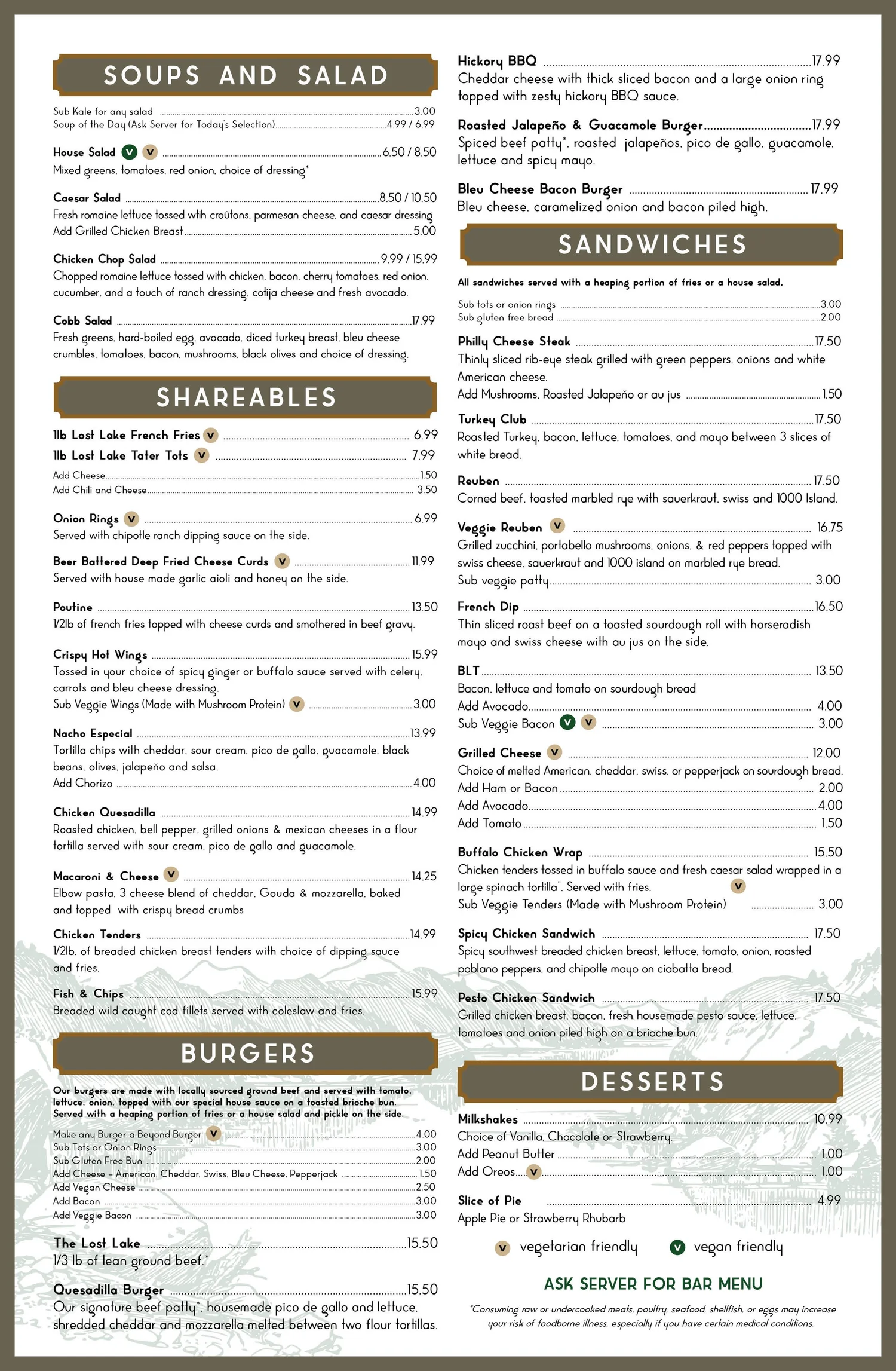 Menu — Lost Lake Cafe