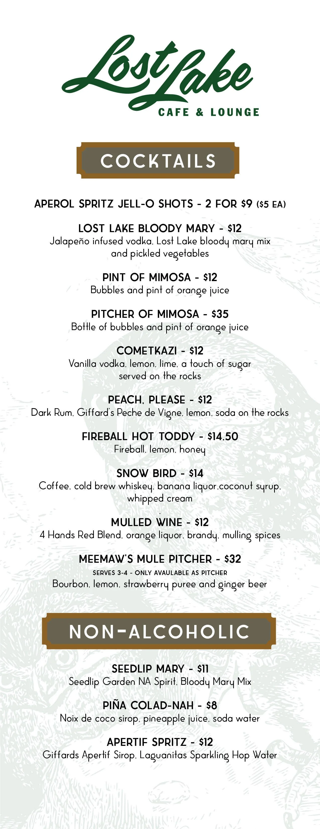 Drinks — Lost Lake Cafe