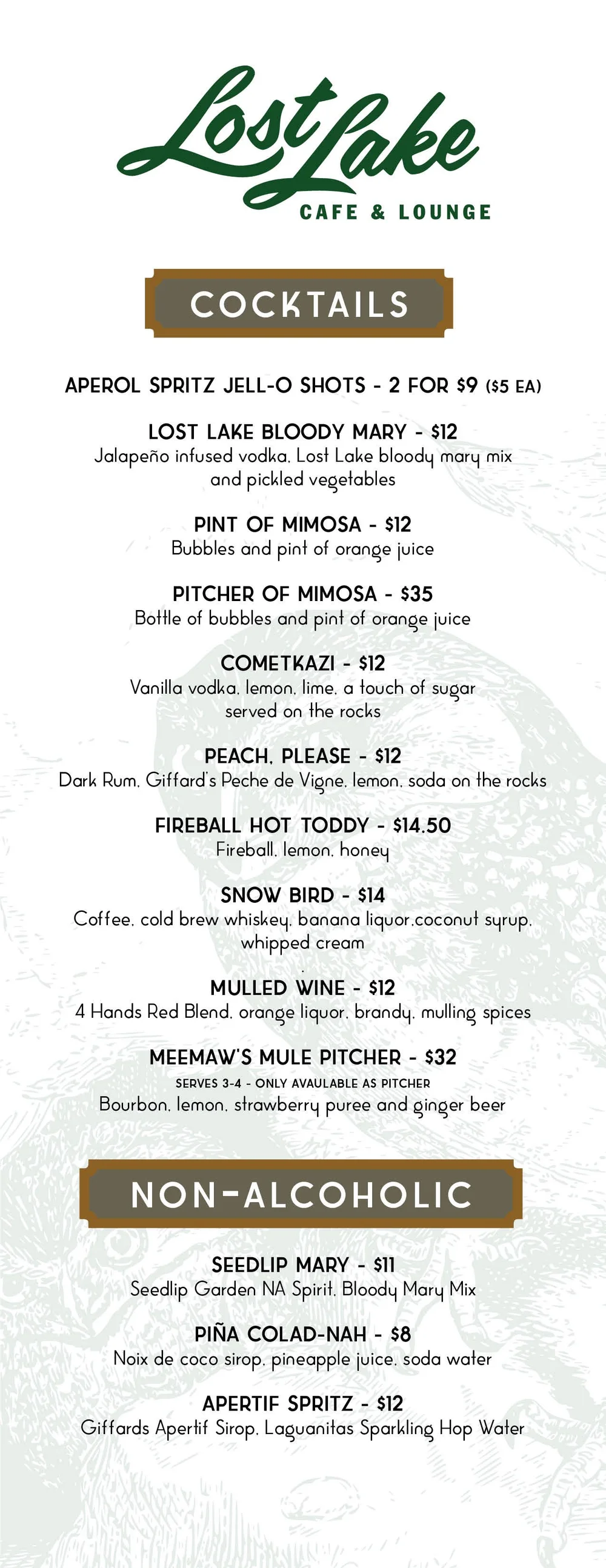 Drinks — Lost Lake Cafe