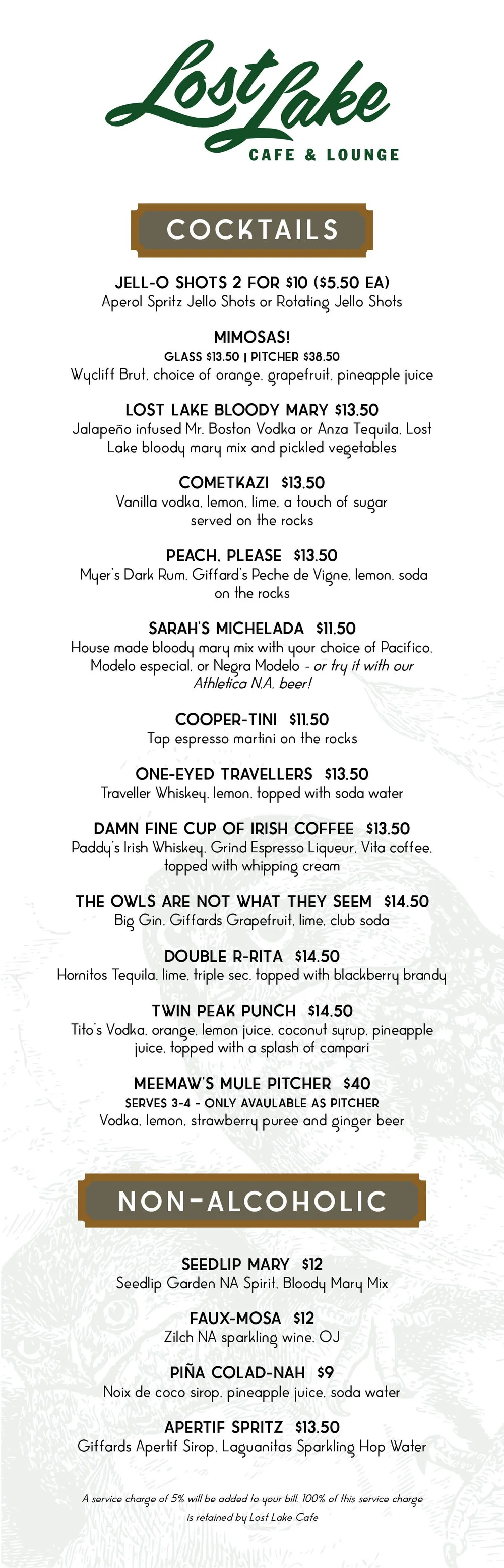 Drinks — Lost Lake Cafe