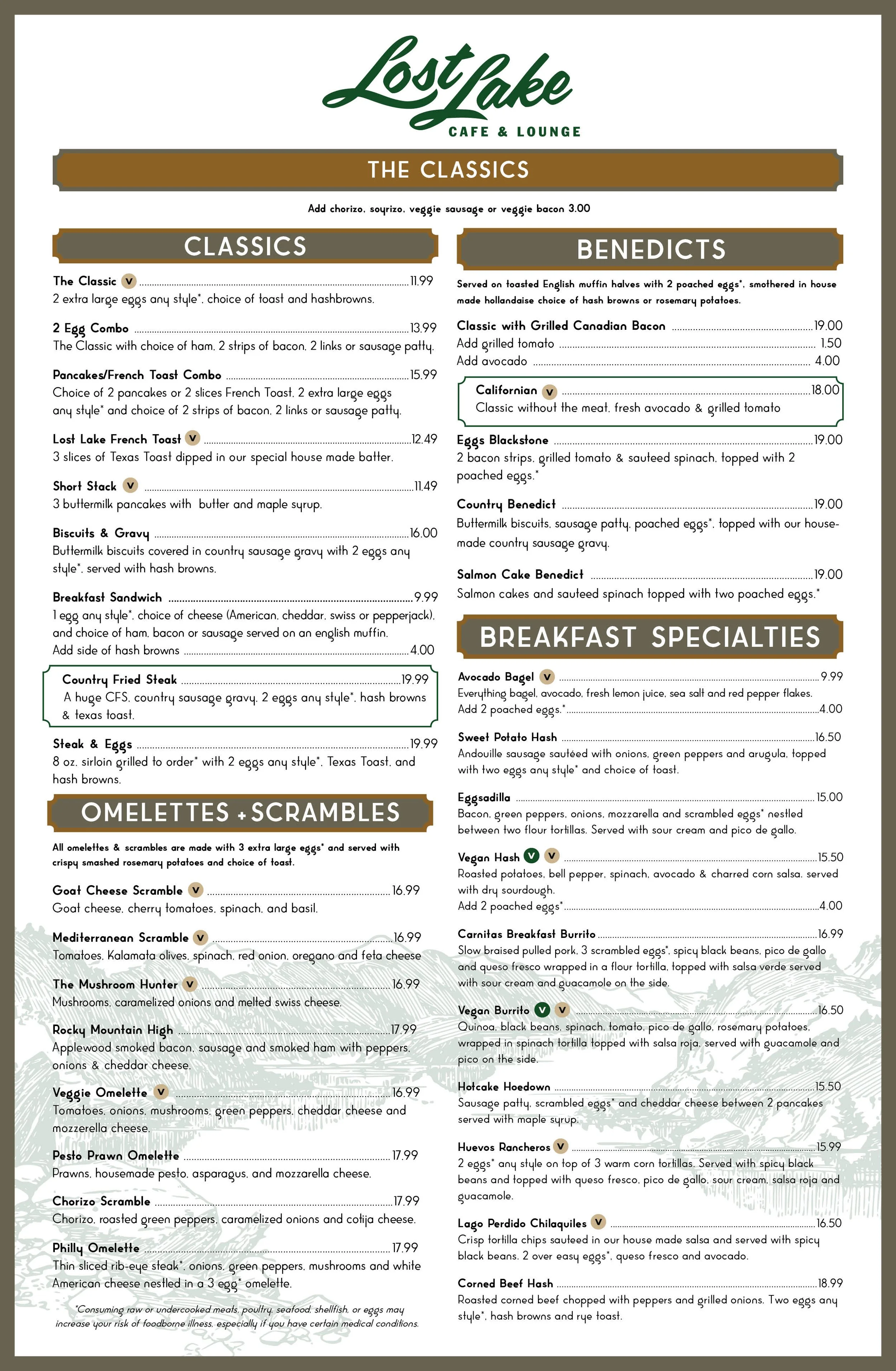 Menu — Lost Lake Cafe