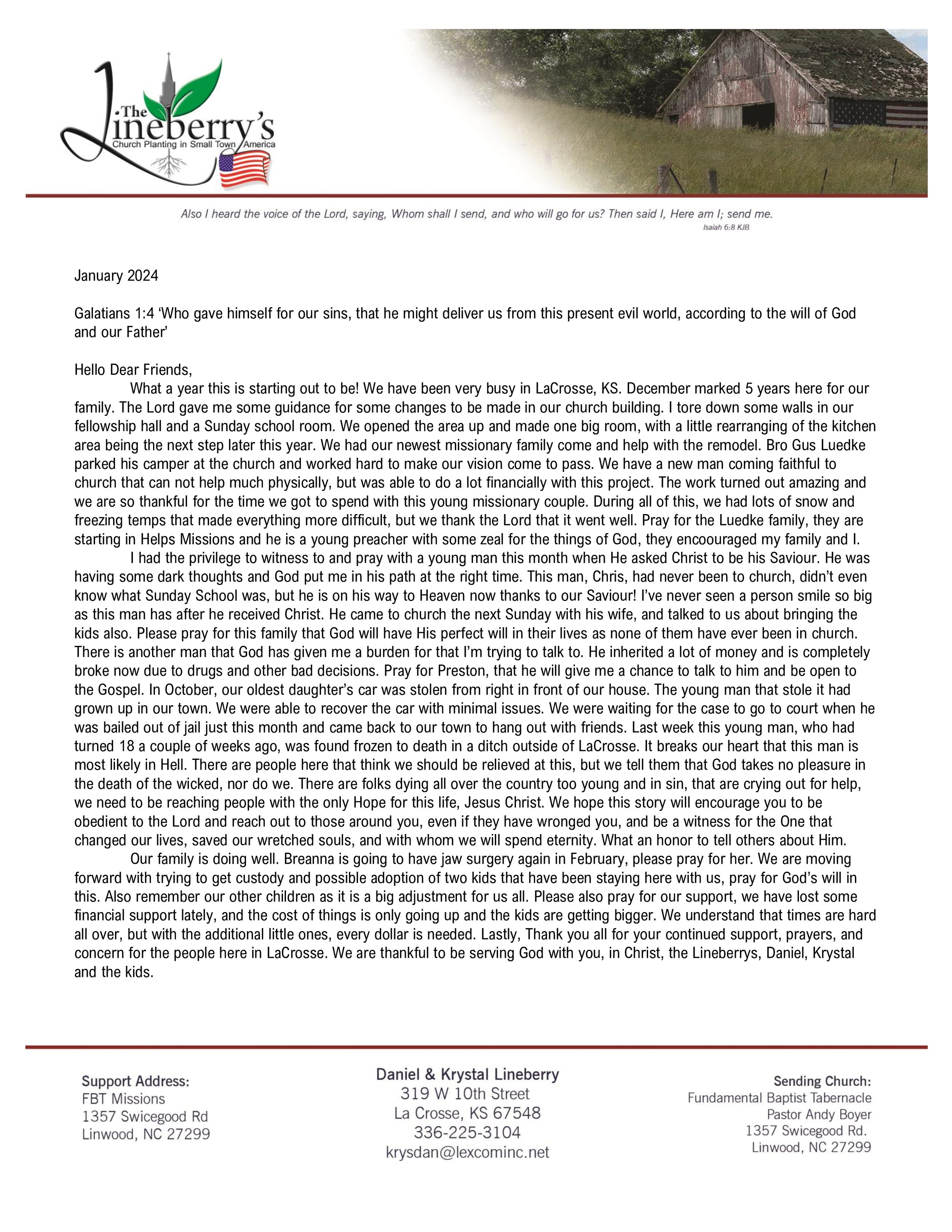 The Lineberry Family — US Church Planting