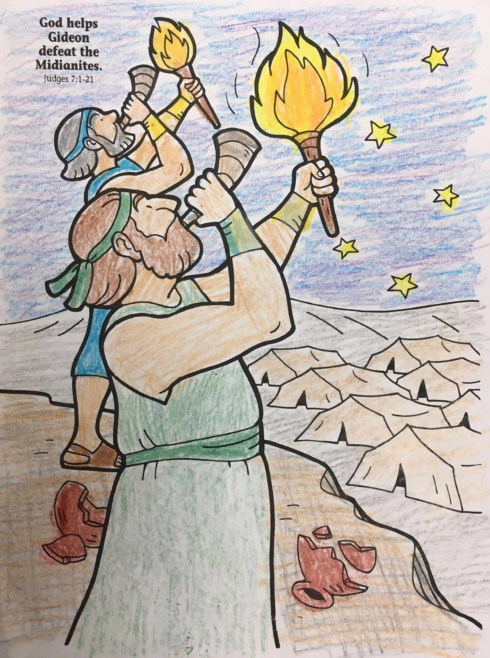 Gideon And The Midianites Coloring Pages