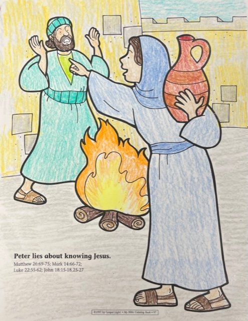 Peter Denies Jesus Coloring Page