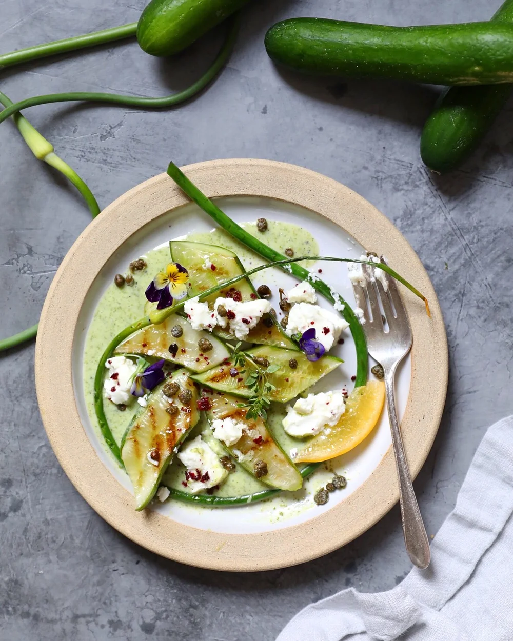 Grilled Cucumber with Feta and Preserved Lemon — FEED THE SWIMMERS
