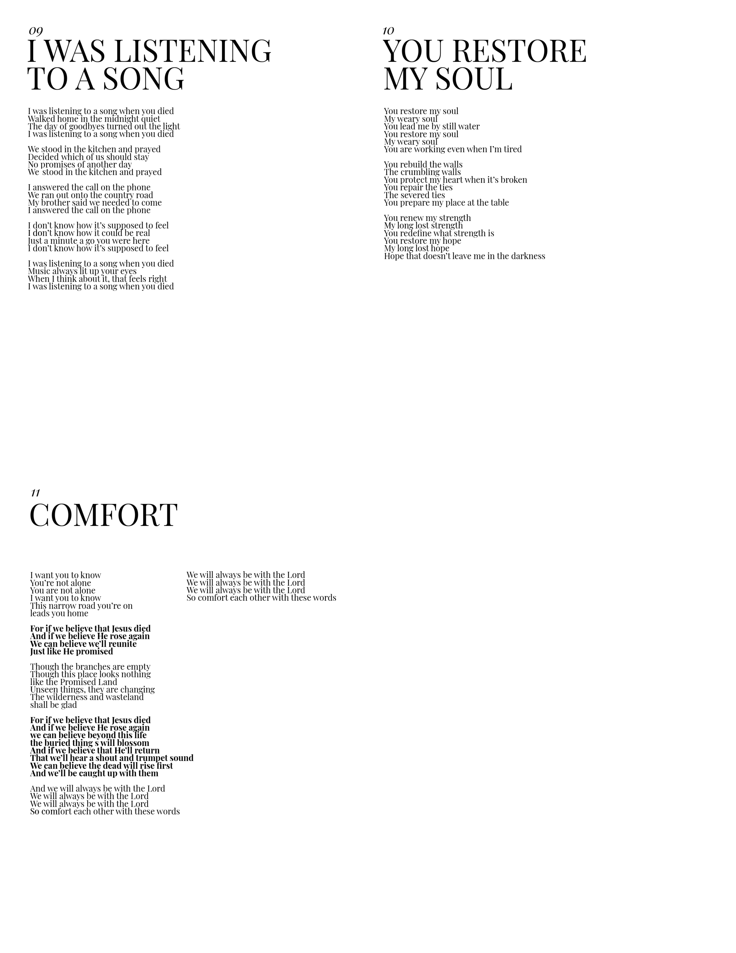 Lyrics — Bethany Barnard