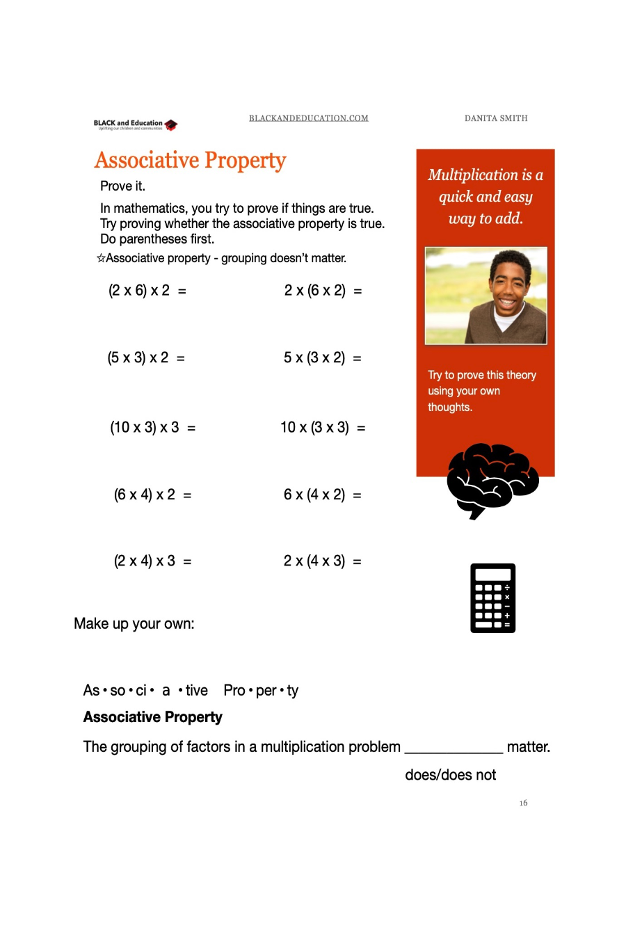 Multiplication Workbook — BLACK and Education