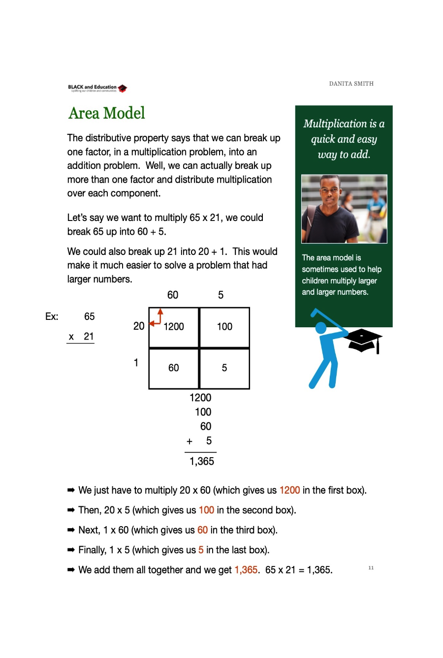 Double Digit Multiplication — BLACK and Education