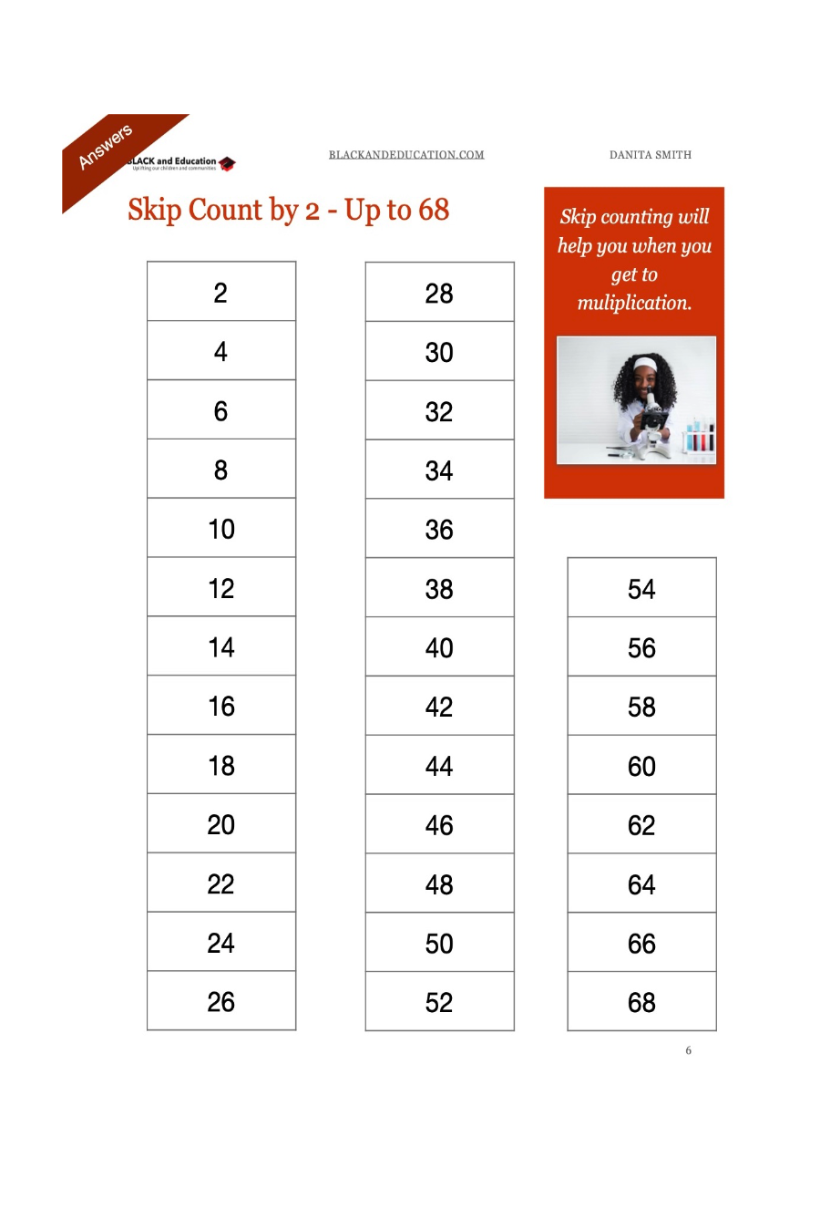 Skip Counting BLACK And Education Skip Counting BLACK And Education