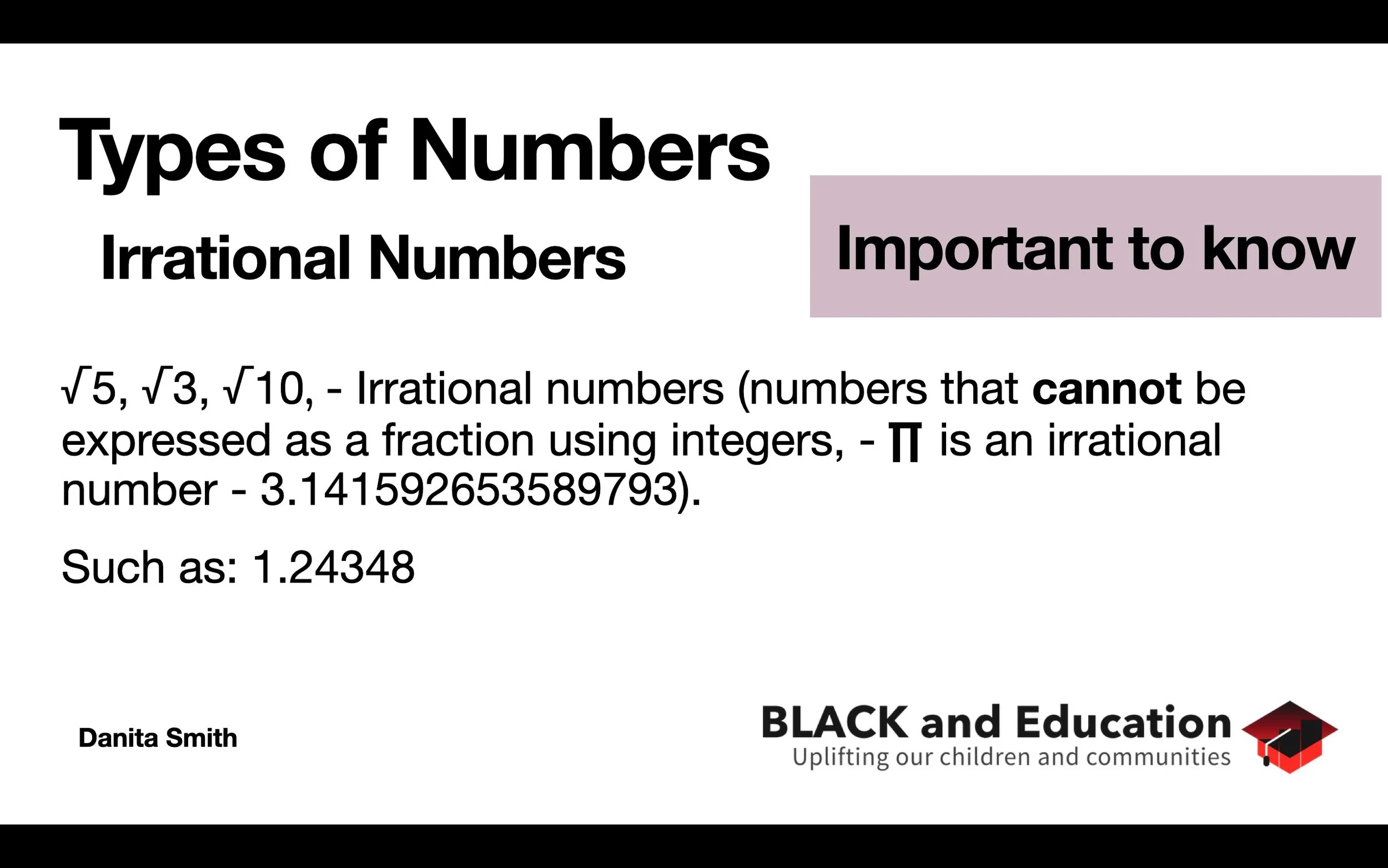Types of Numbers: Natural, Whole, Integers, Rational and Irrational ...