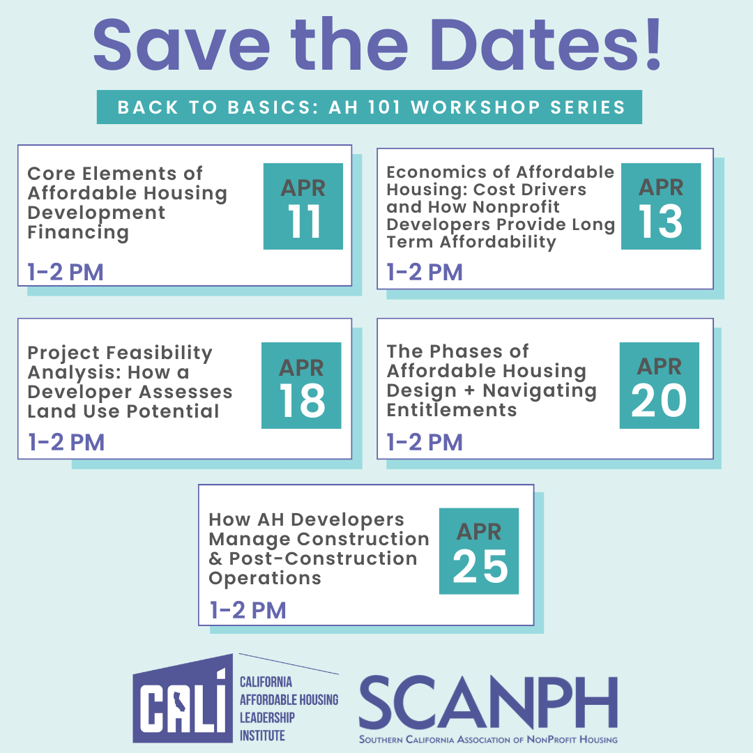 New Webinar Series! Affordable Housing 101 - Month of April 2023 — scanph