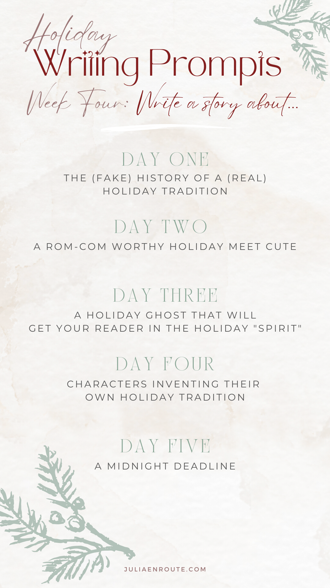 Holiday Writing Prompts — Julia en Route