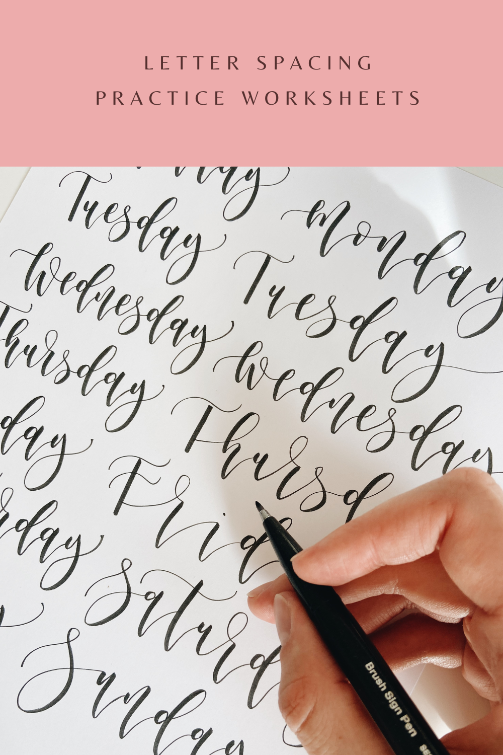 Free Letter Spacing Worksheets for Modern Calligraphy practice - Modern ...