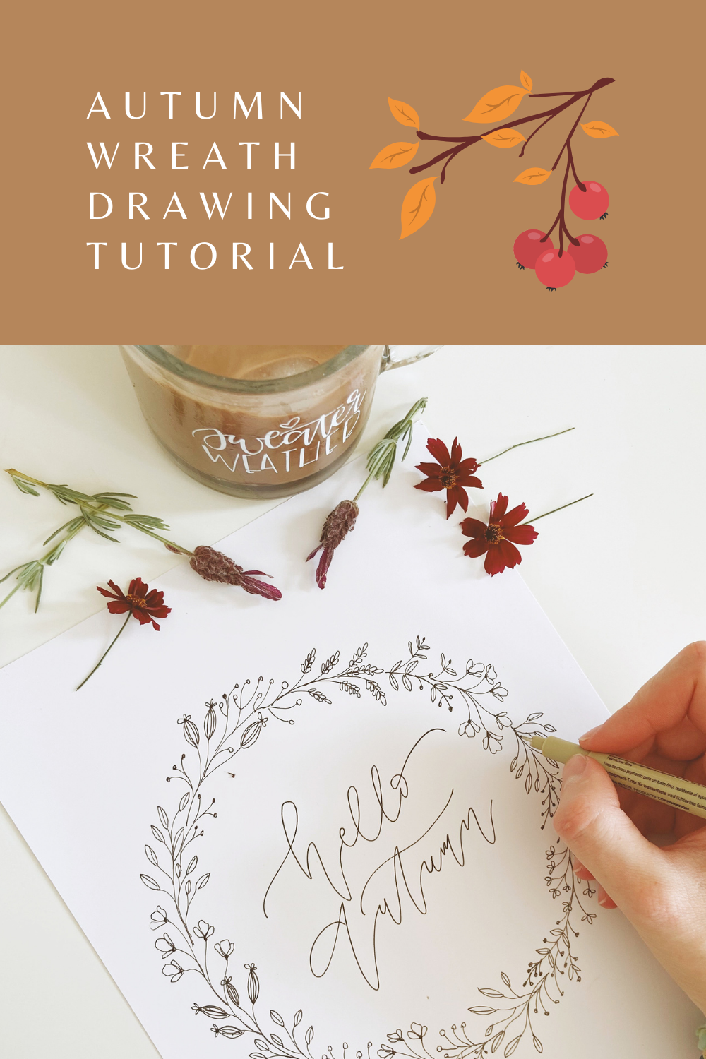 Autum Wreath Drawing Tutorial - Modern Calligraphy Kits and Classes ...