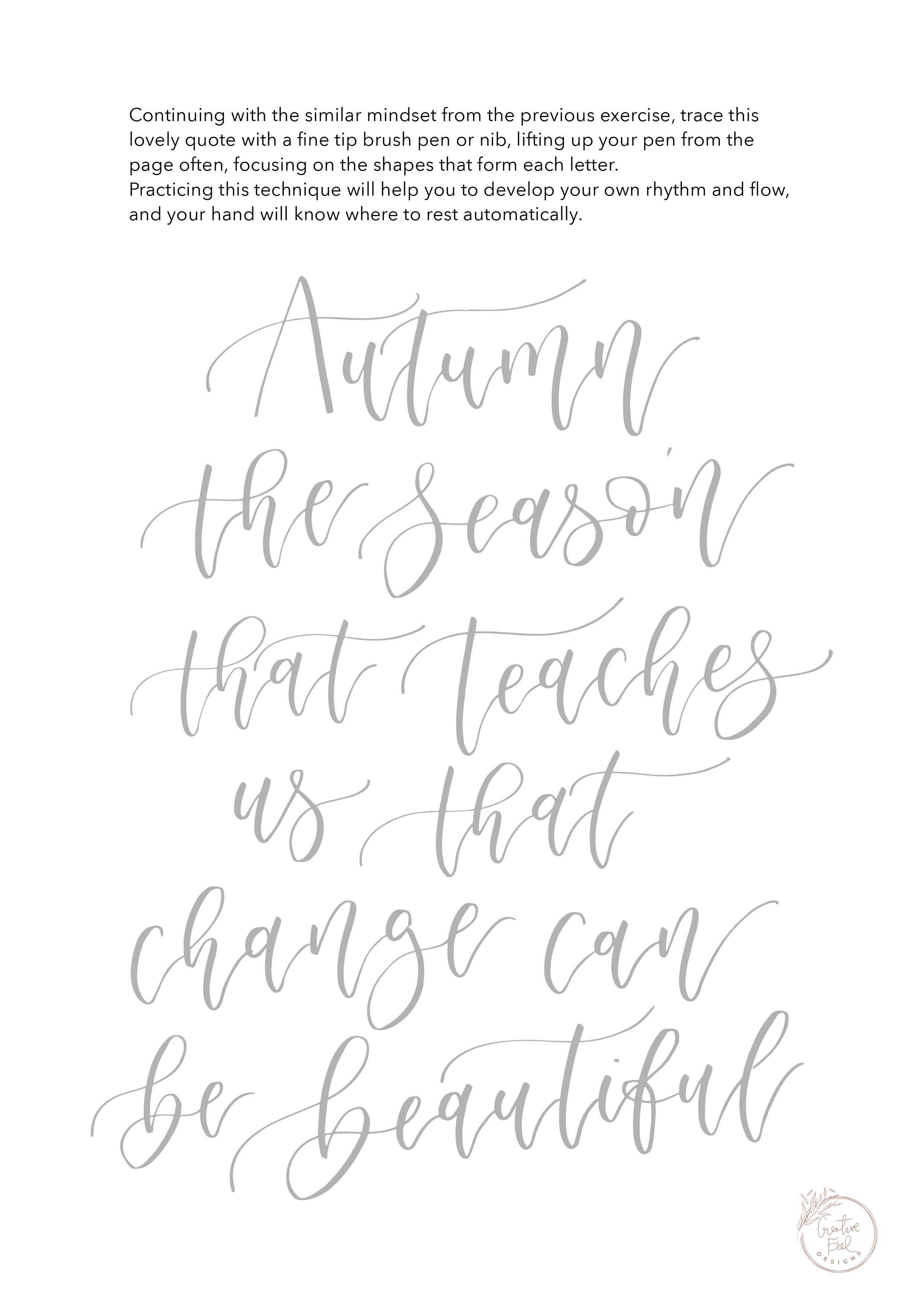 Free Lettering Practice Sheets - focusing on letter shapes - Modern ...