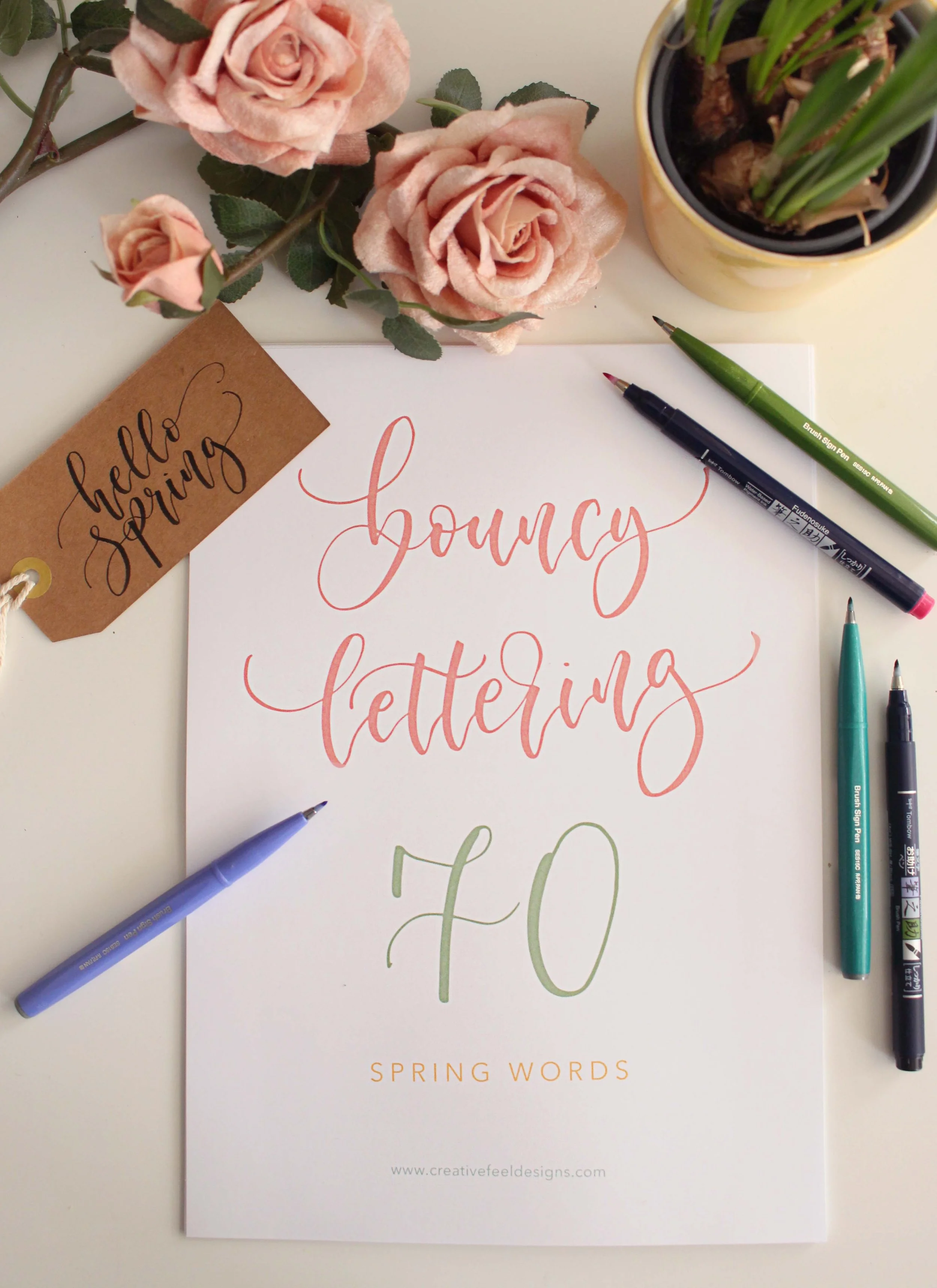Beginner Lettering Kits, Printable Calligraphy Worksheets, Hand Mixed ...