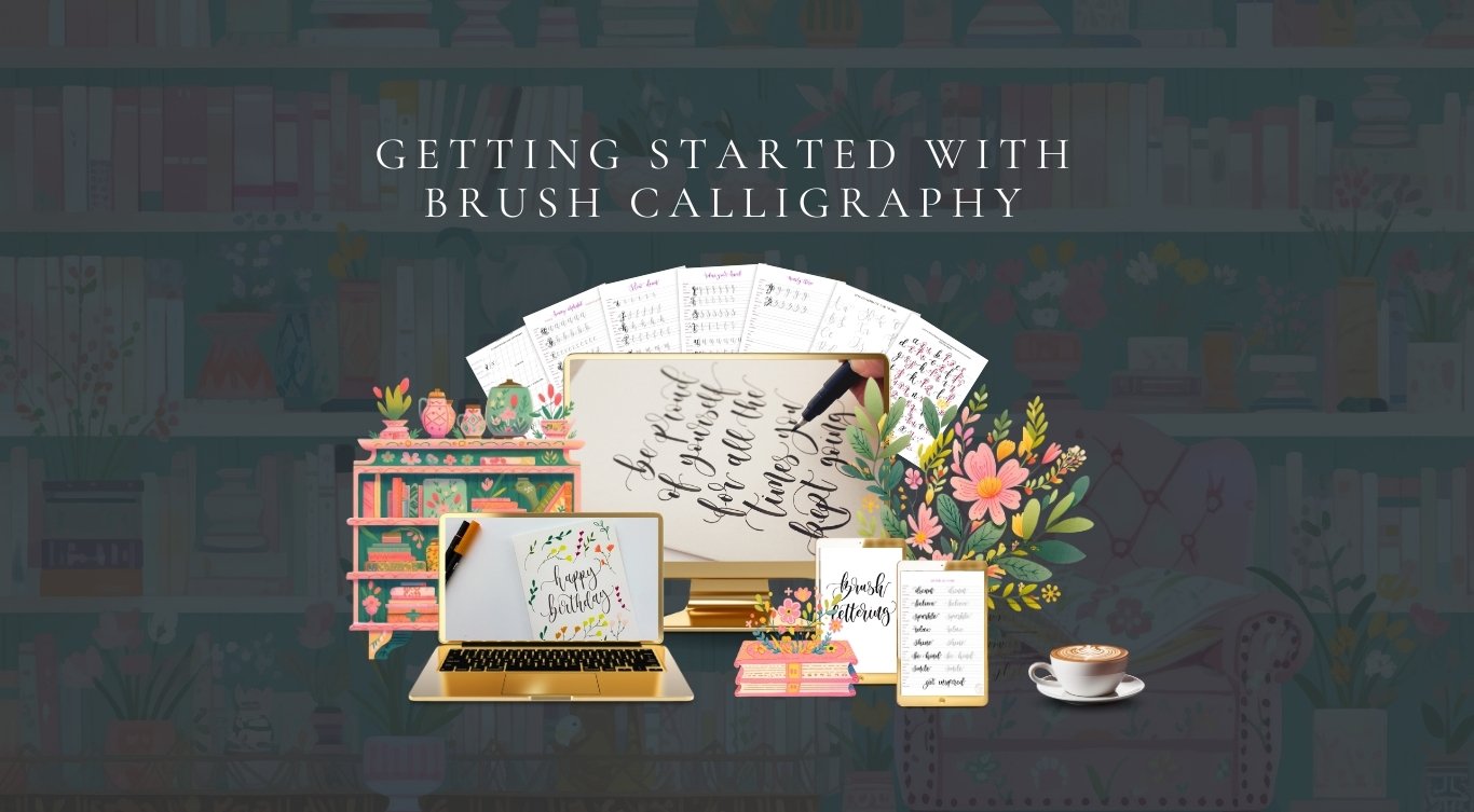 Brush Lettering Starter Kit + Beginners Online Course - Modern ...
