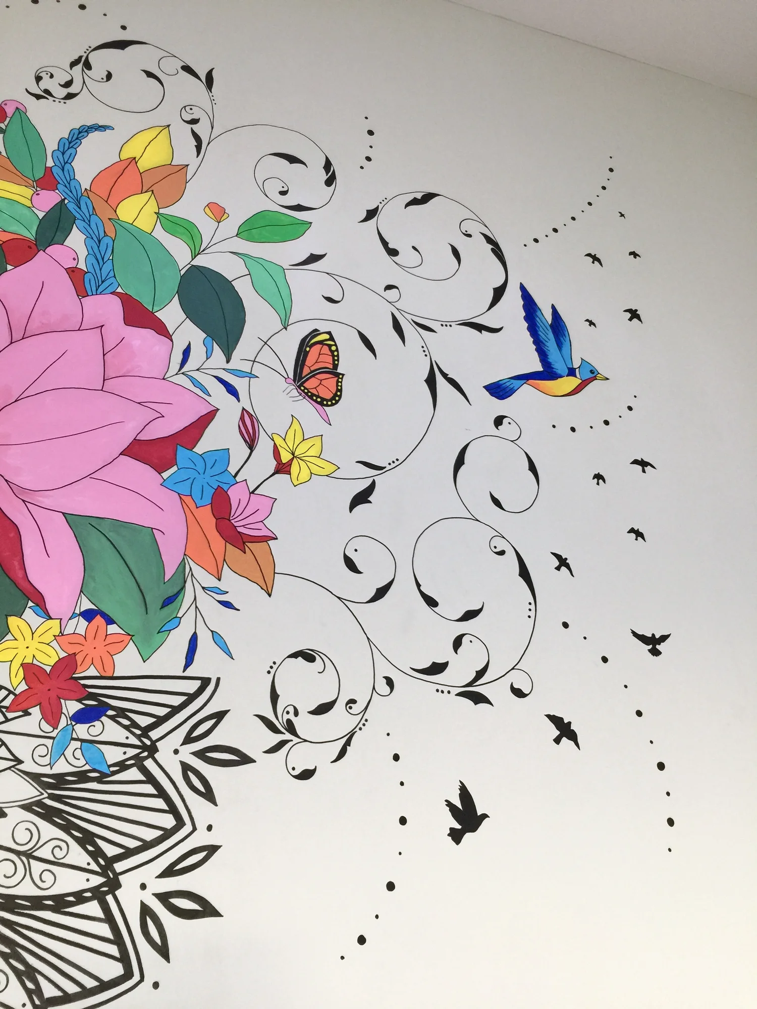 Fit Eleven | Mandala + Modern Florals Wall Mural — Leah Design | Custom ...