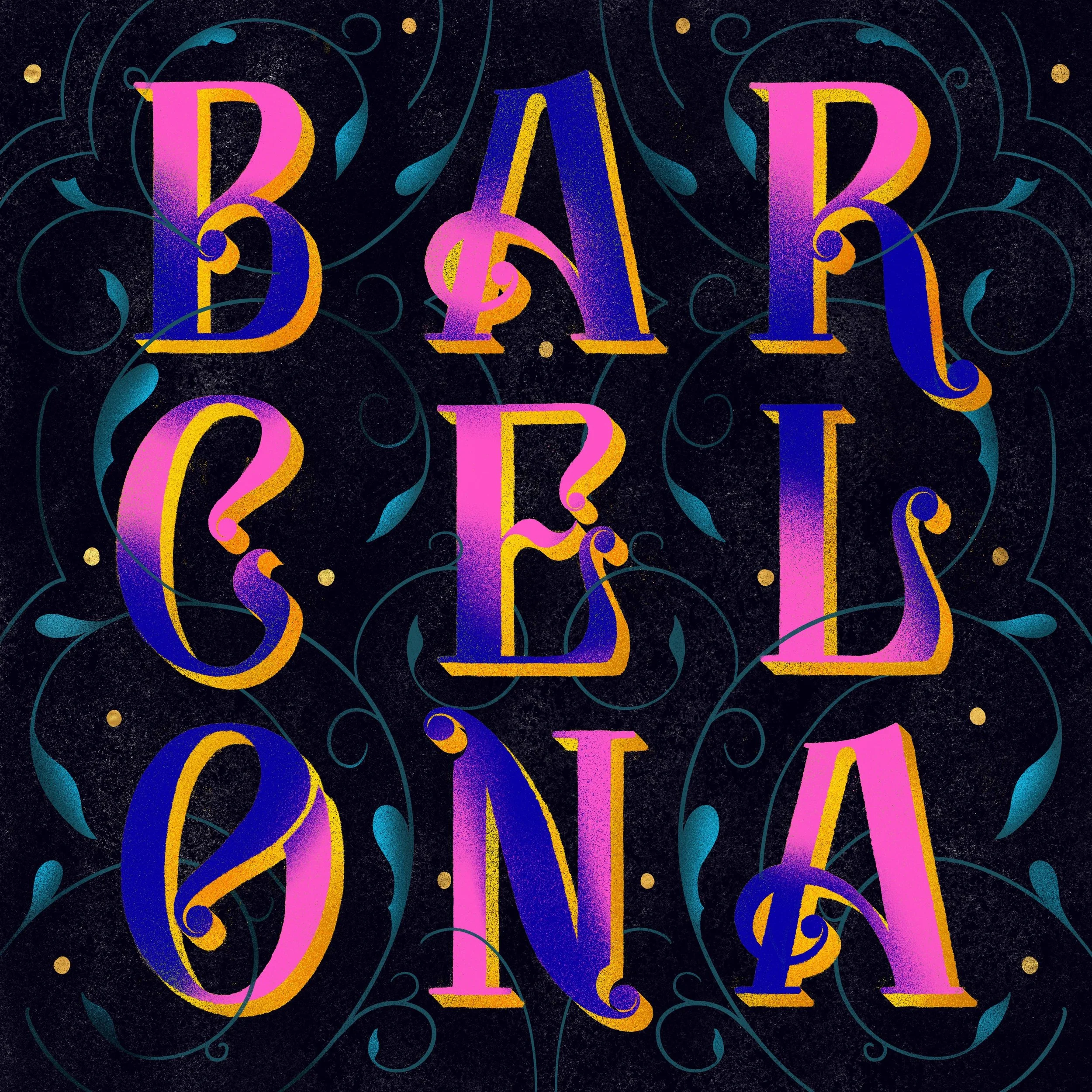 Barcelona | Custom Illustrative Lettering — Leah Design | Custom Hand ...