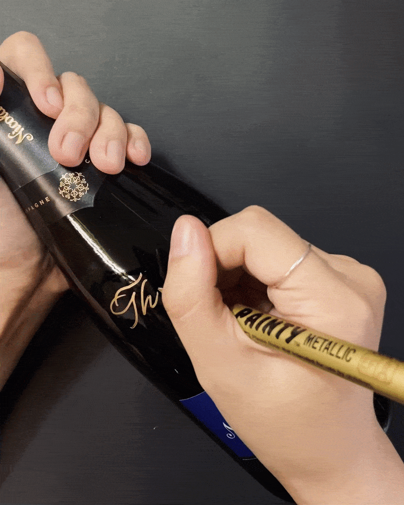 How to Calligraph on Wine & Champagne Bottles! Hot Tips & Tricks — Leah ...